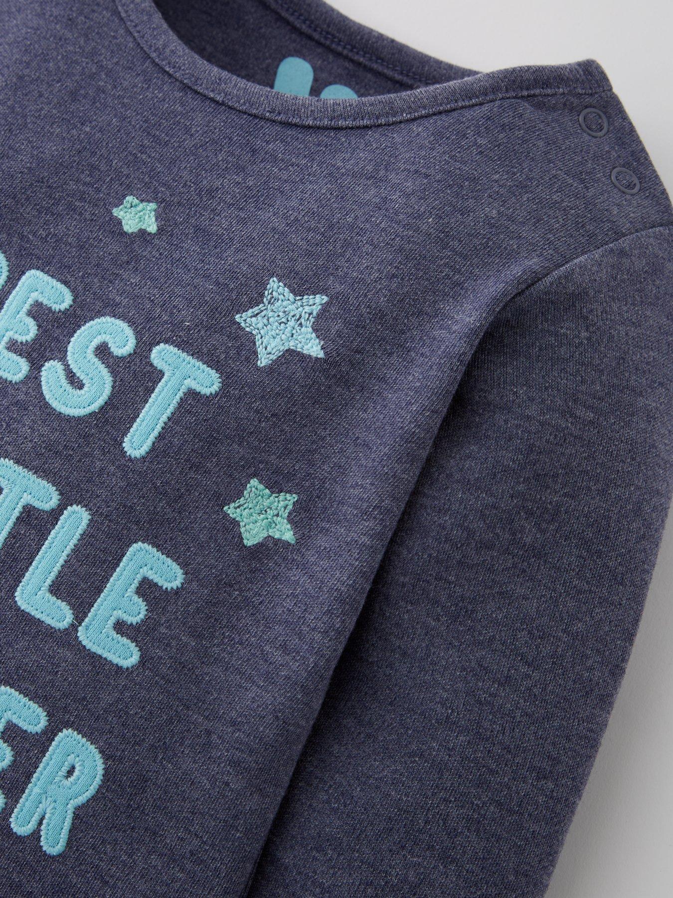 Mini V by Very Baby Boy Best Little Brother Sleepsuit - Navy | Very
