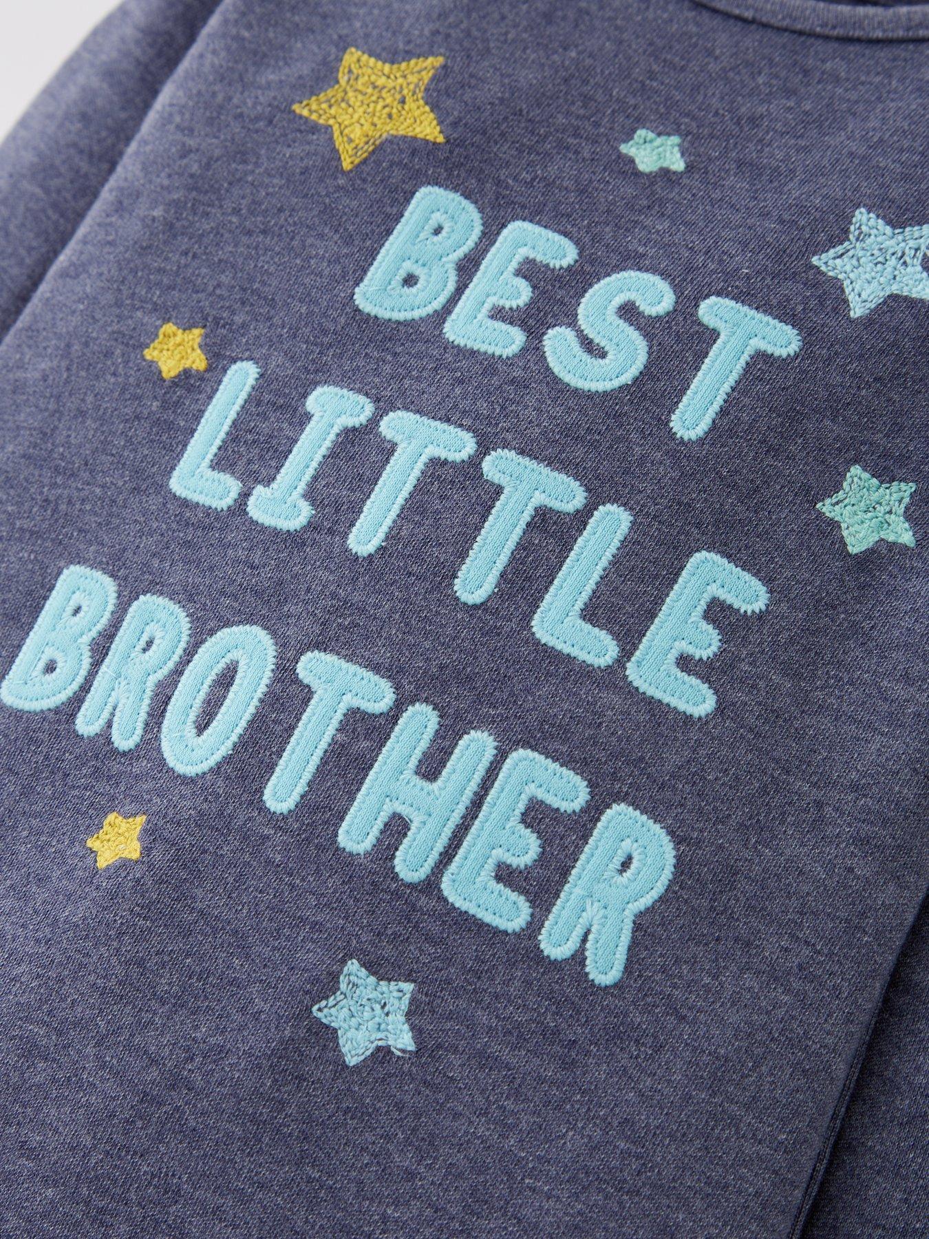 Mini V by Very Baby Boy Best Little Brother Sleepsuit - Navy | Very