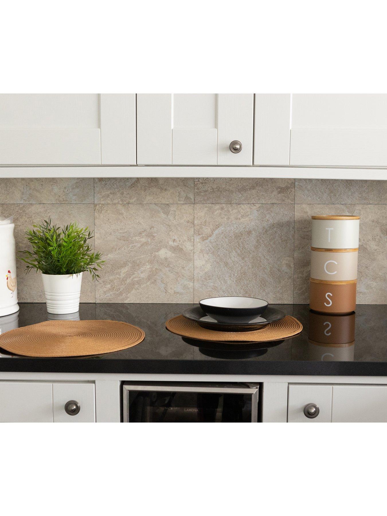 D-C-Fix Light Slate dc fix Self Adhesive Vinyl Wall Tiles -30.5cm x 30 ...