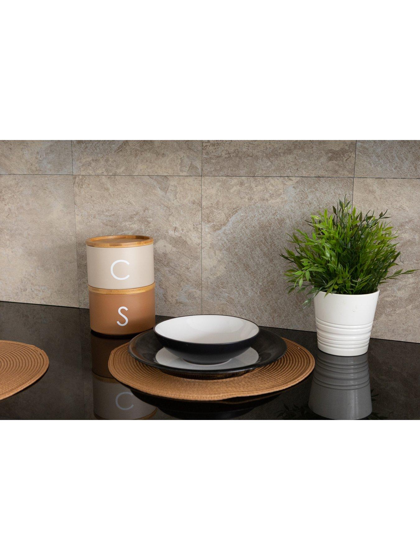 D-C-Fix Light Slate dc fix Self Adhesive Vinyl Wall Tiles -30.5cm x 30 ...