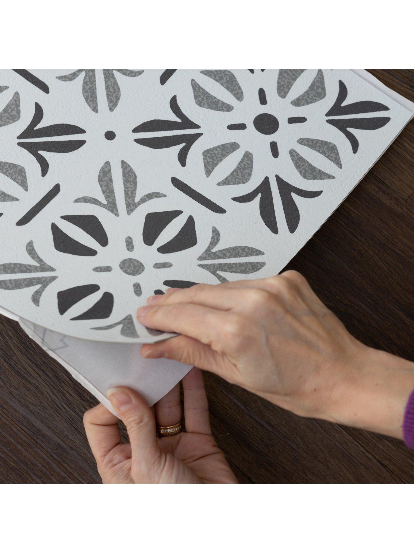 D-C-Fix Cubia Pattern dc fix Self Adhesive Vinyl Floor Tiles -30.48cm x ...