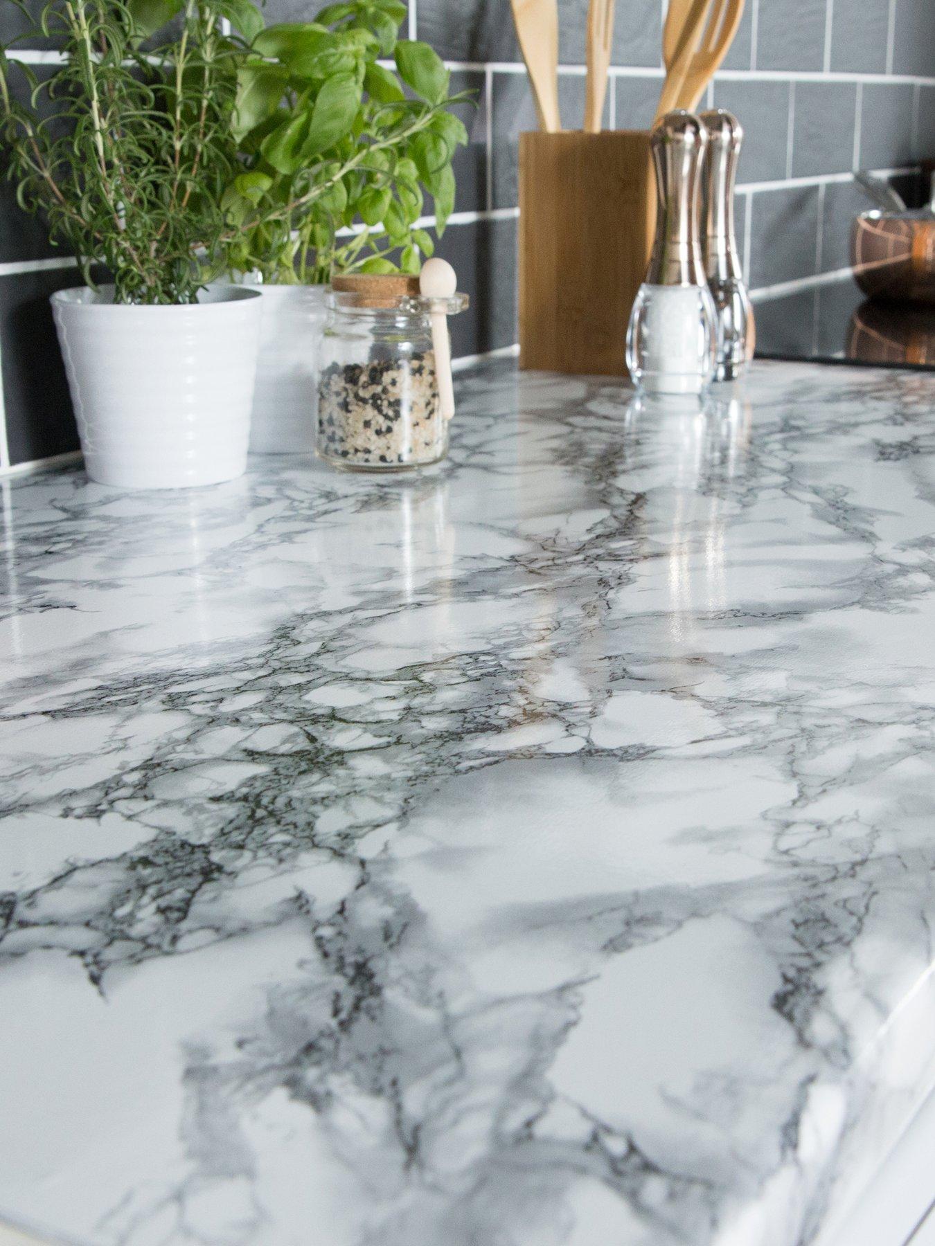 D-C-Fix Marble White Self Adhesive Vinyl Wrap Film - 67.5cm x 2m | Very