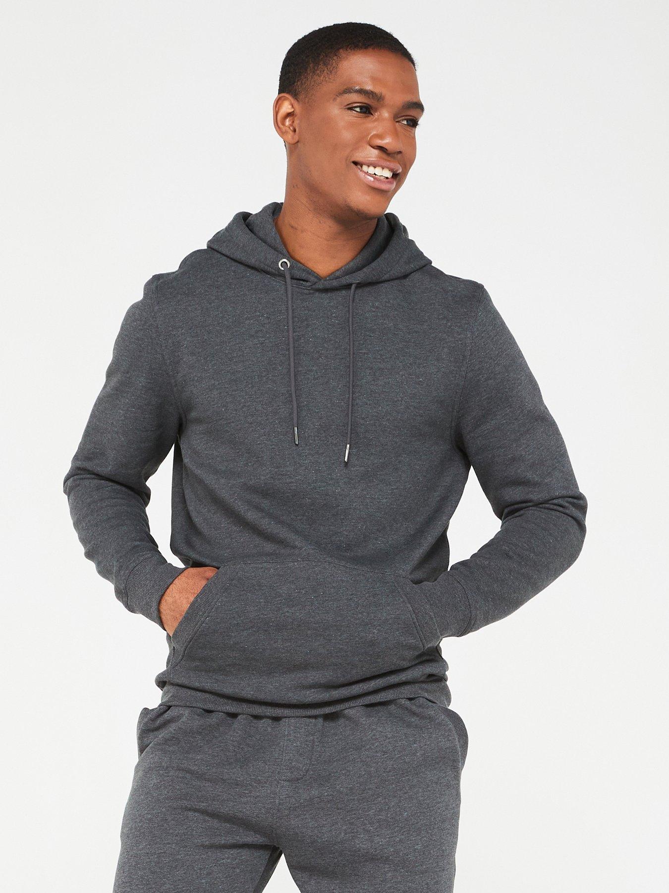 The Very Collection Cotton Blend Overhead Hoodie Tracksuit - Charcoal ...