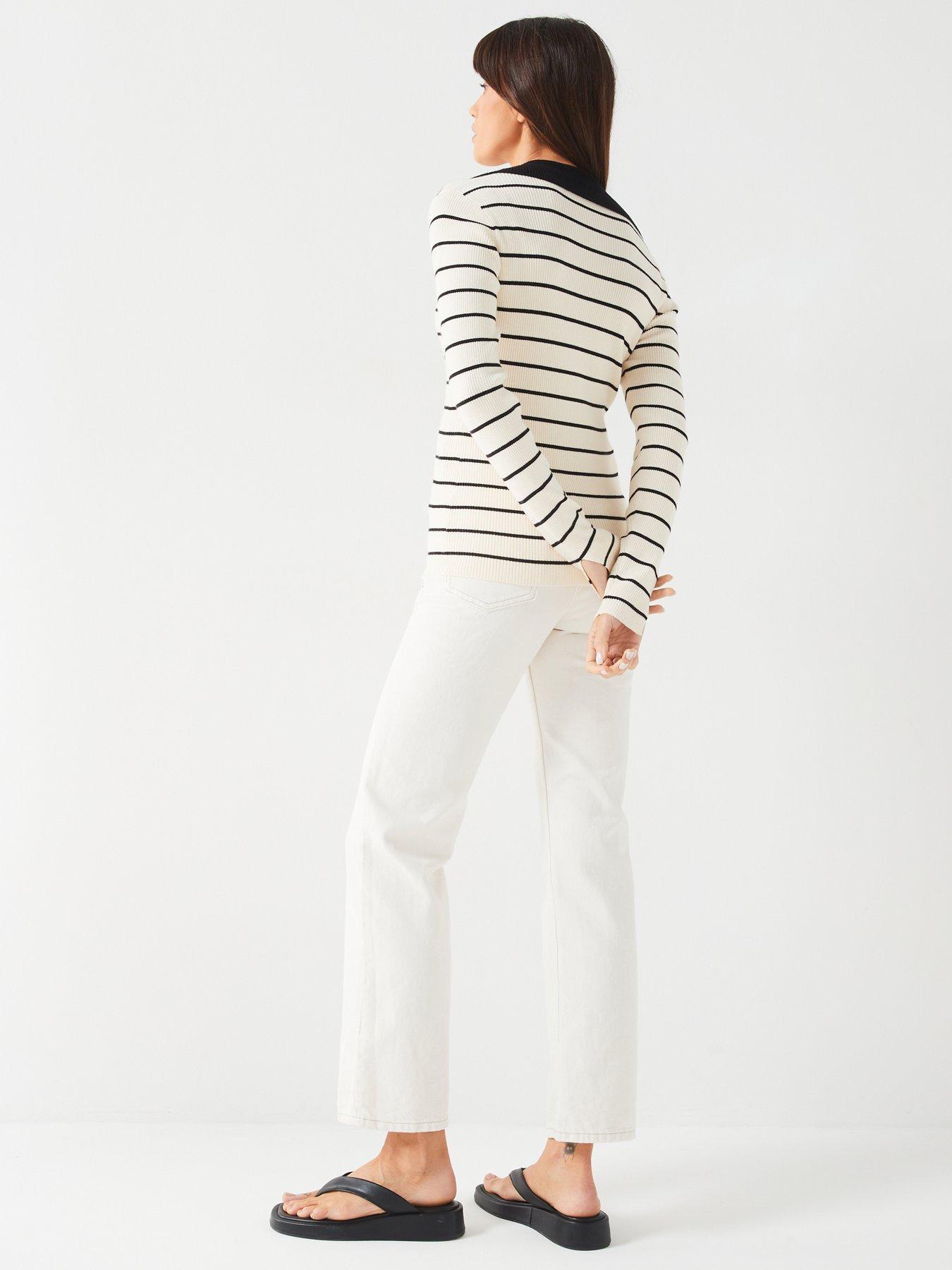 Everyday Button Down Collared Knitted Jumper - Mono | Very