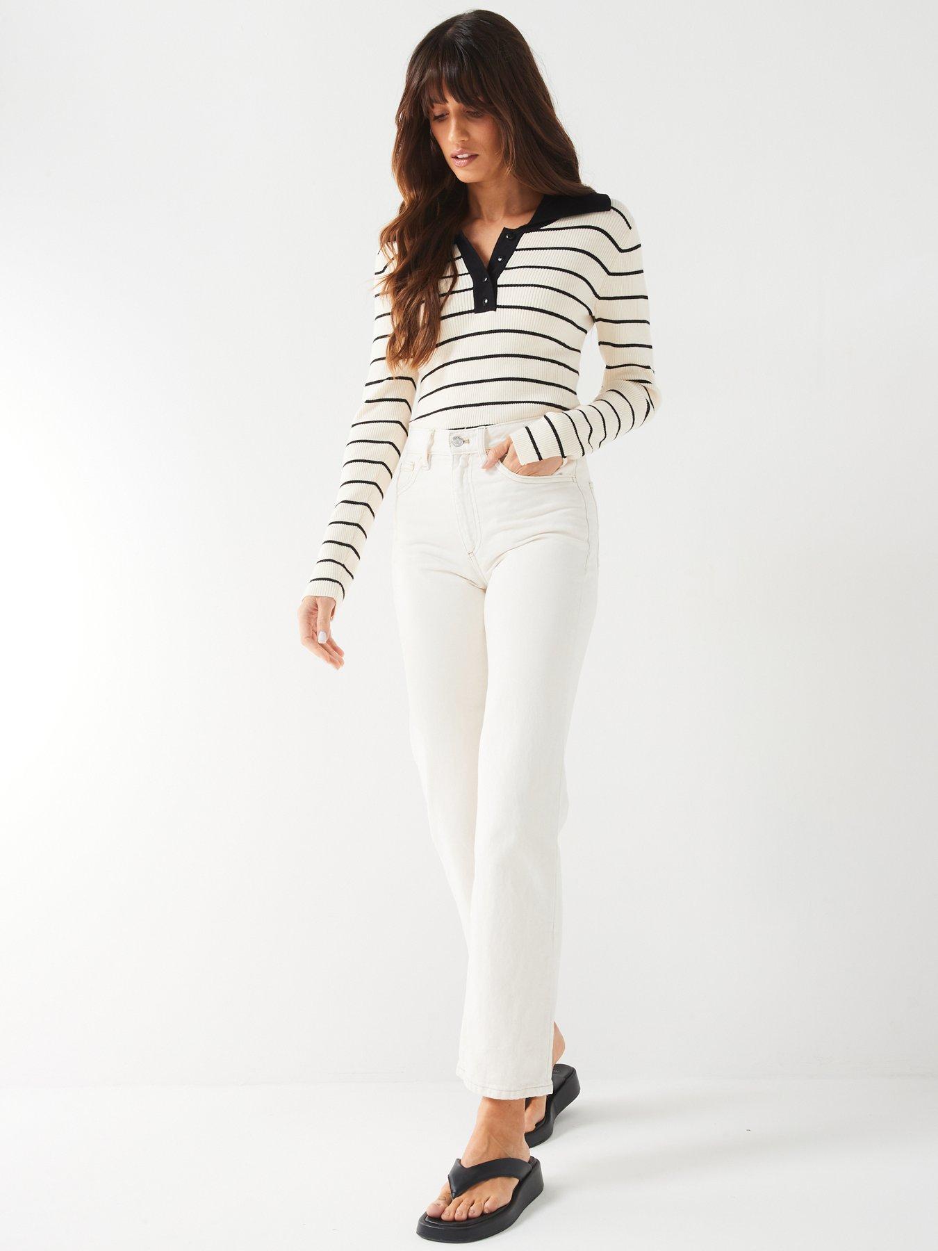 Everyday Button Down Collared Knitted Jumper - Mono | Very
