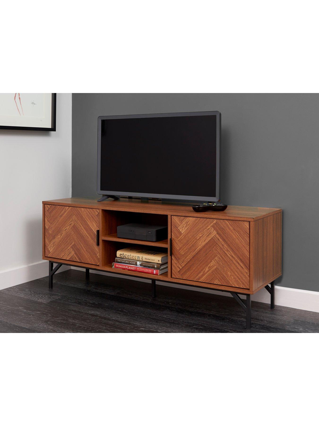 Lloyd Pascal Chevron TV Unit with Metal Legs - fits up to 55 inch TV ...