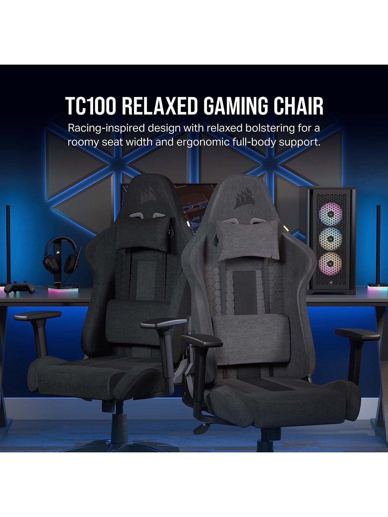 CORSAIR TC100 RELAXED Gaming Chair - Fabric (Black) | very.co.uk