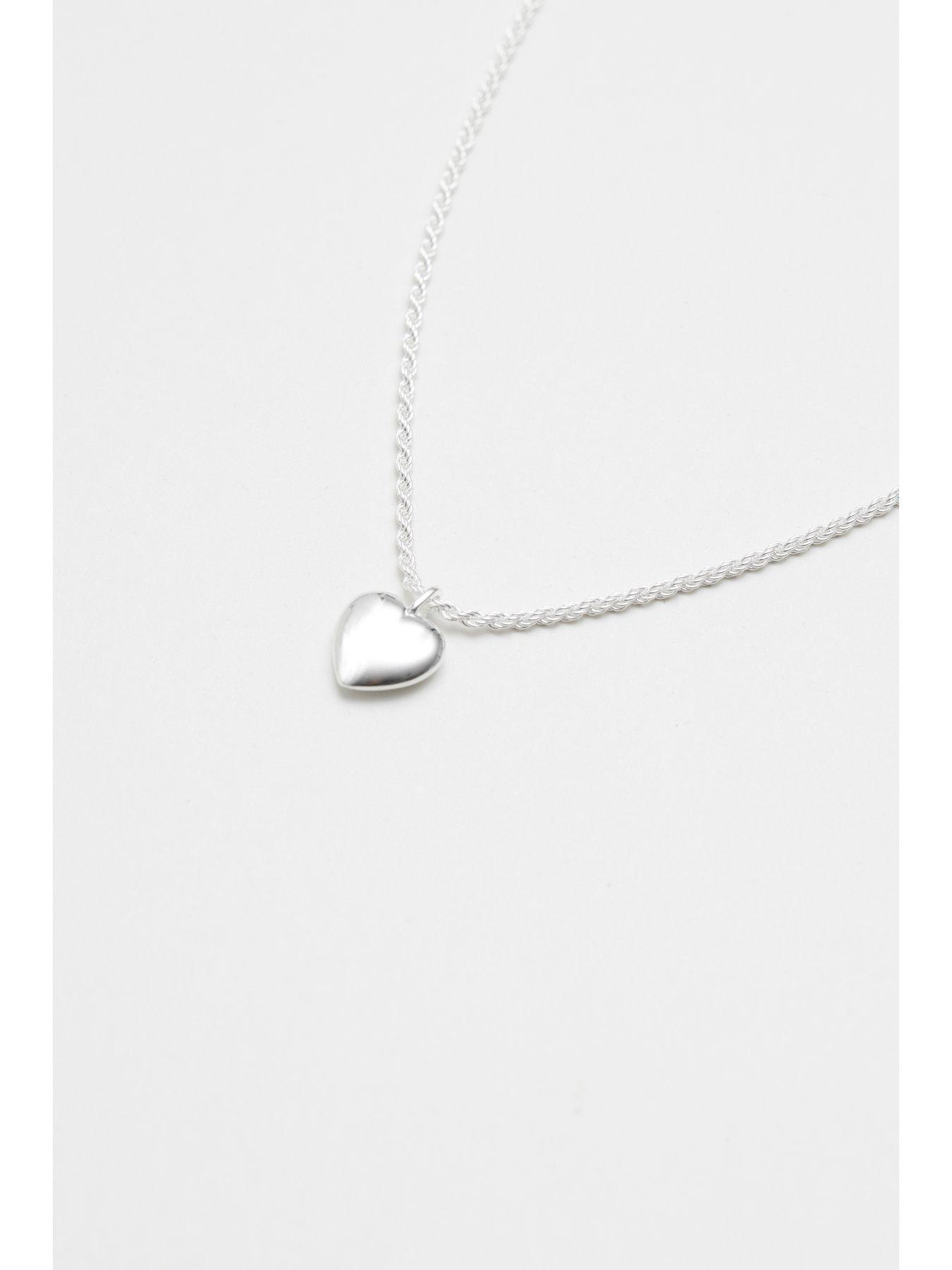 Simply Silver Sterling Silver 925 Polished Heart Necklace | Very