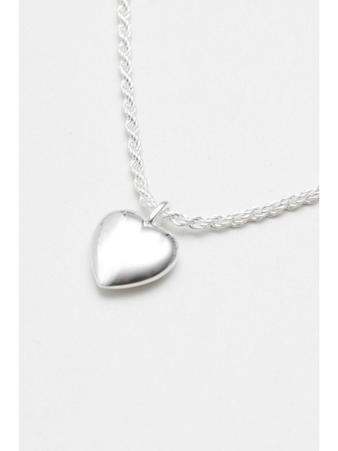 Simply Silver Sterling Silver 925 Polished Heart Necklace | Very