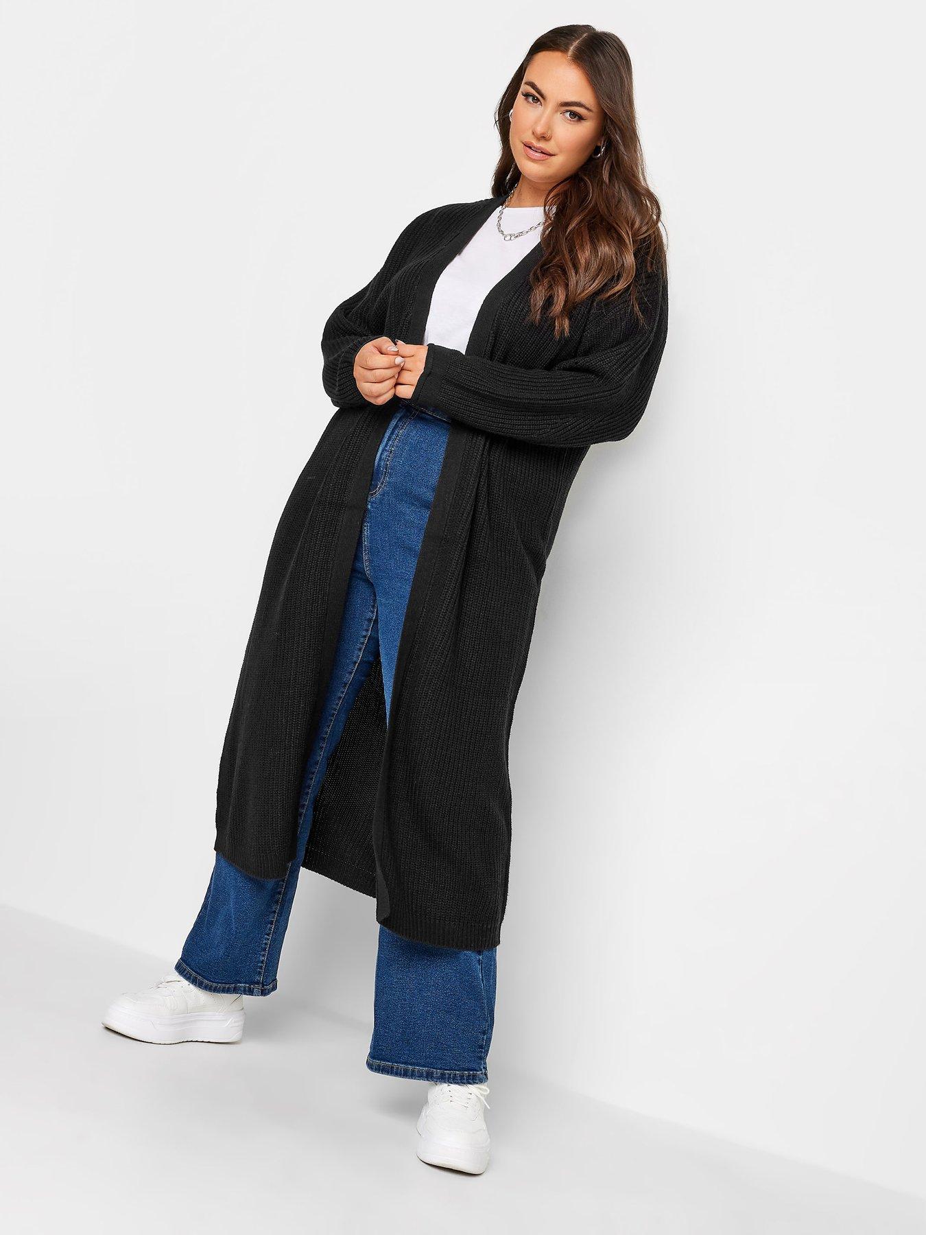 Yours Opp Cardigan Maxi Length - Black | Very