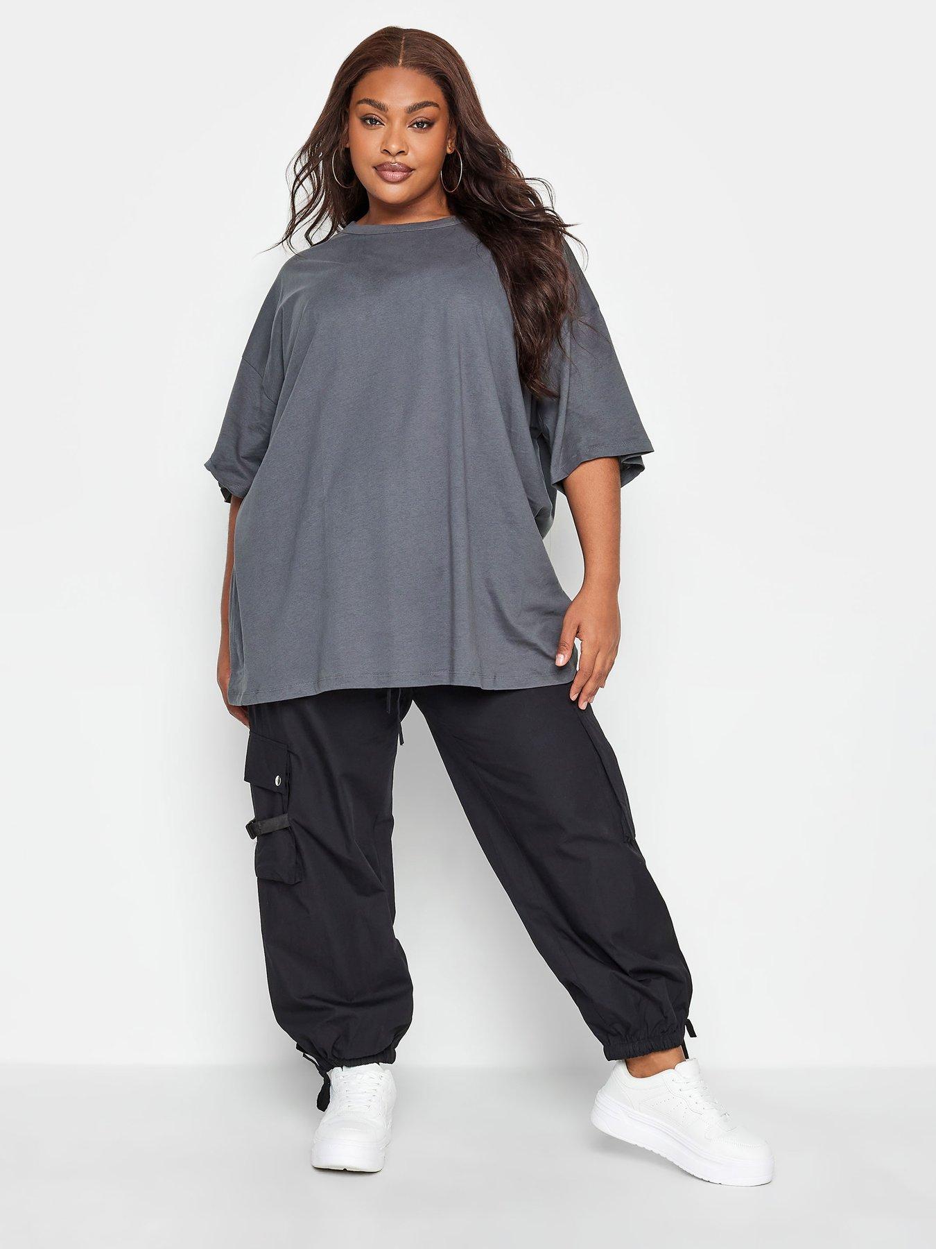 Yours Boxy Tee 2 Pack - Grey Marl & Black/grey Stripe | Very