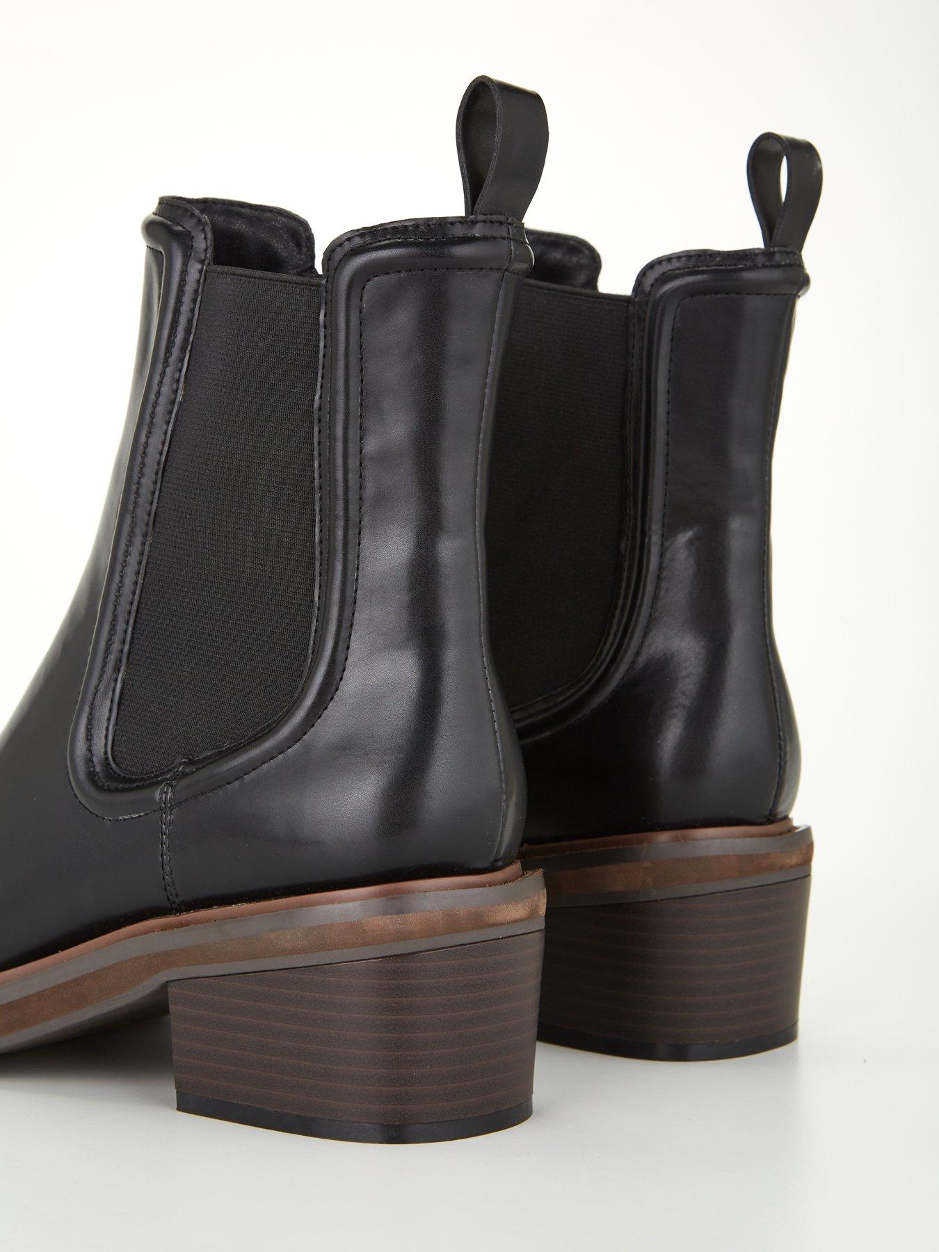 V by Very Block Heel Chelsea Boot - Black | Very