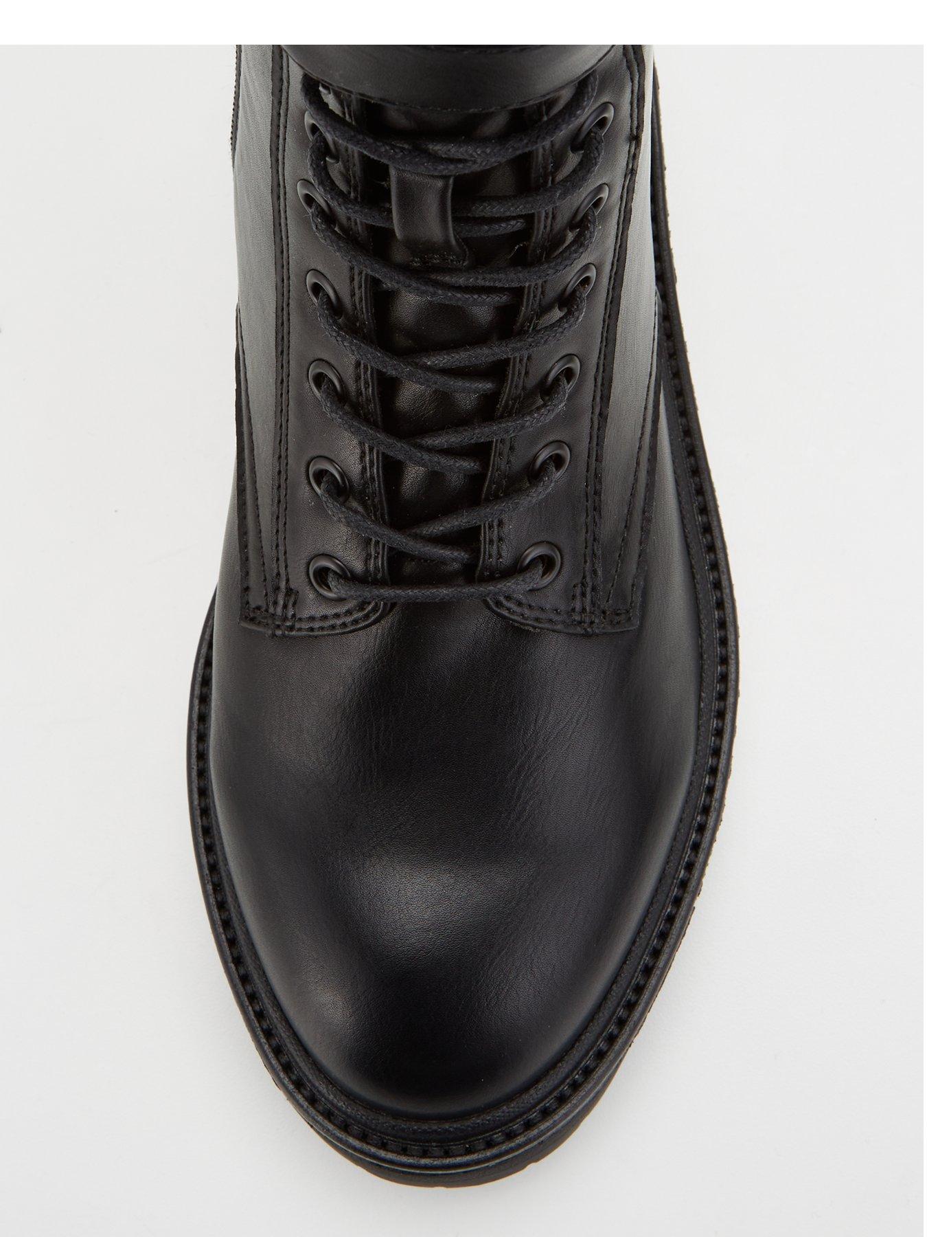 V by Very Wide Fit Lace Up Boot - Black | Very