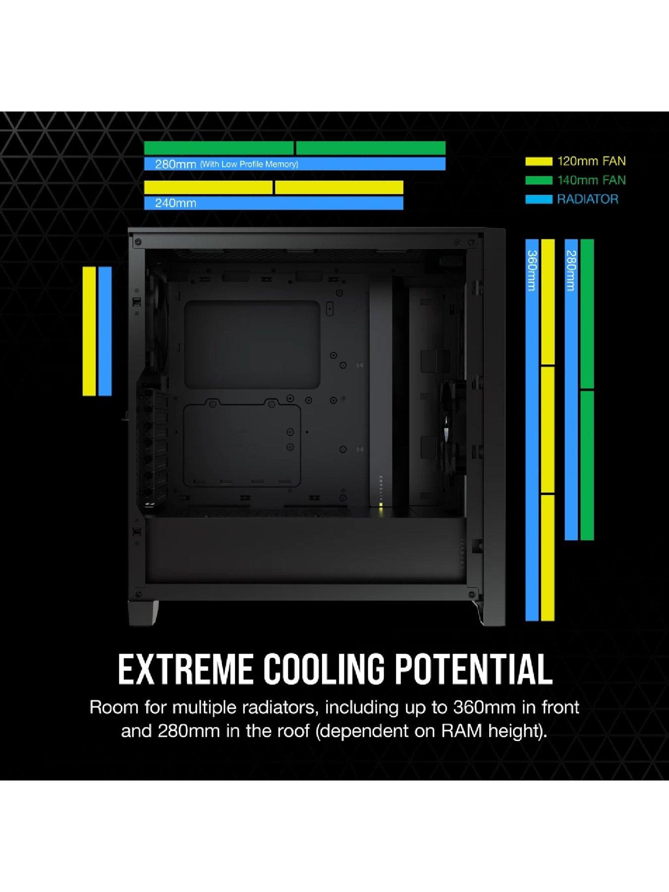 CORSAIR 4000D Airflow Tempered Glass Mid-Tower, Black | Very