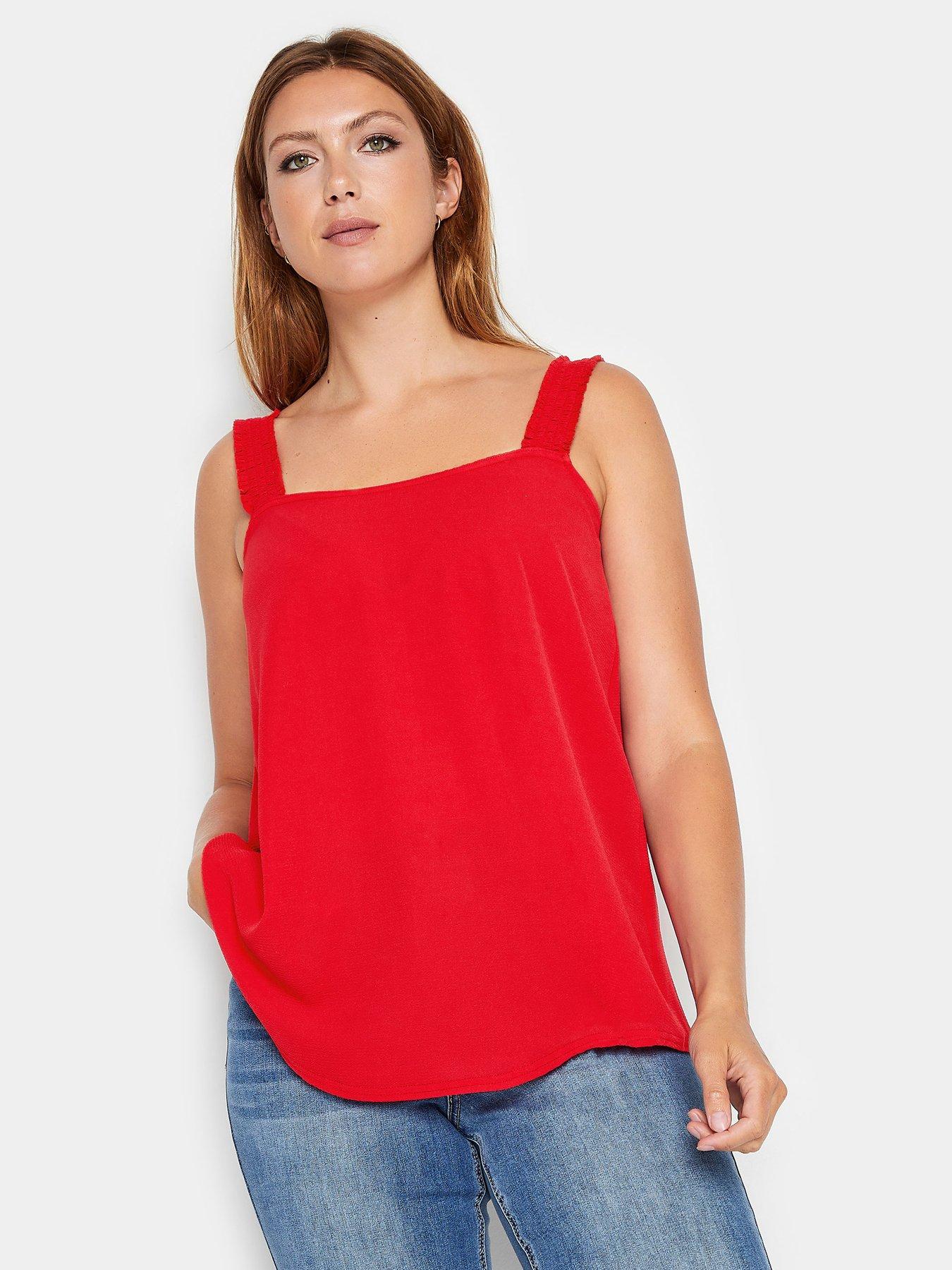 Long Tall Sally Red Ruched Strap Swing Cami | Very