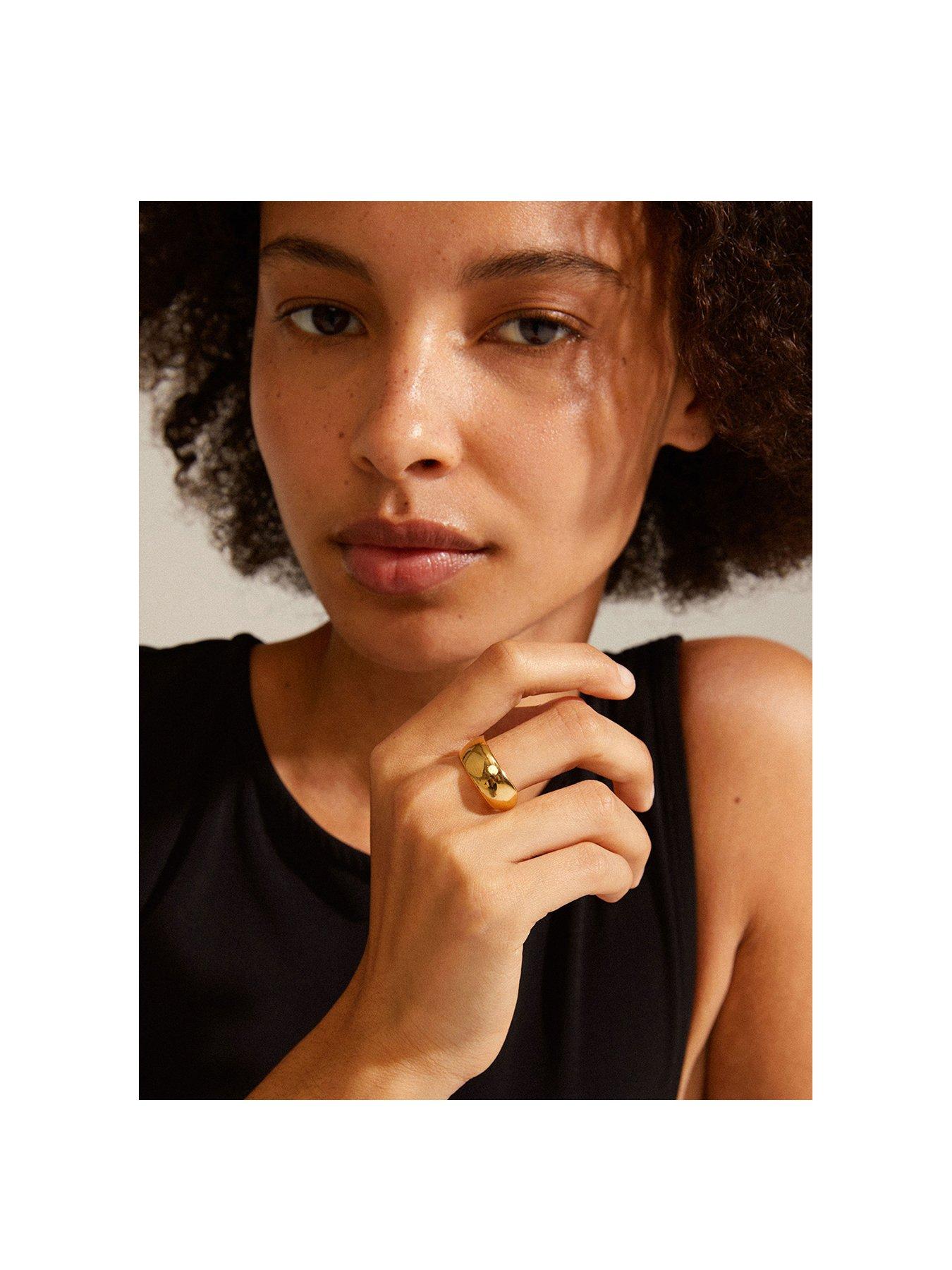 Pilgrim DAISY Gold Plated Large Ring with Adjustable Sizing | Very