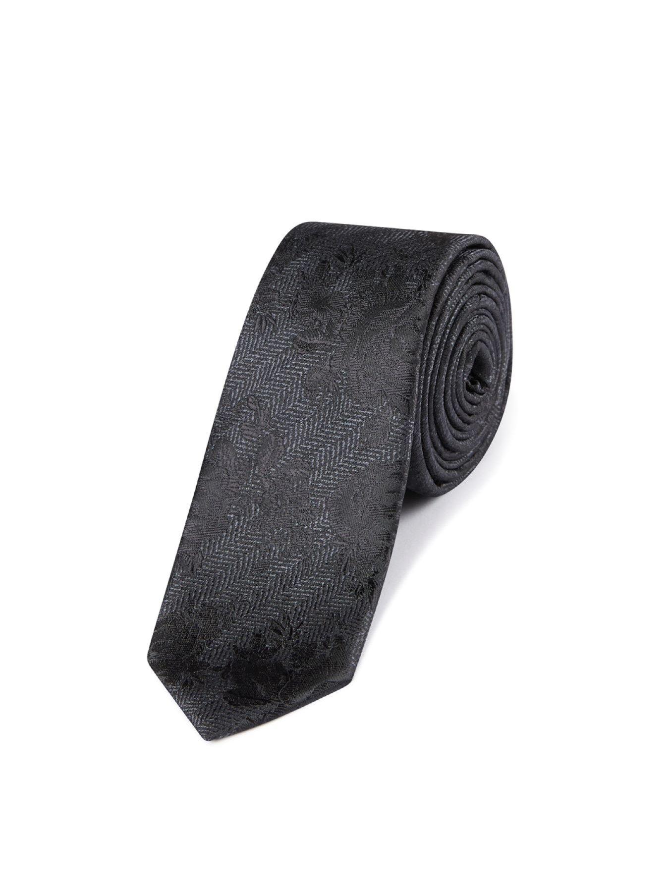 Skopes Floral Print Tie and Pocket Square Set - Black | Very