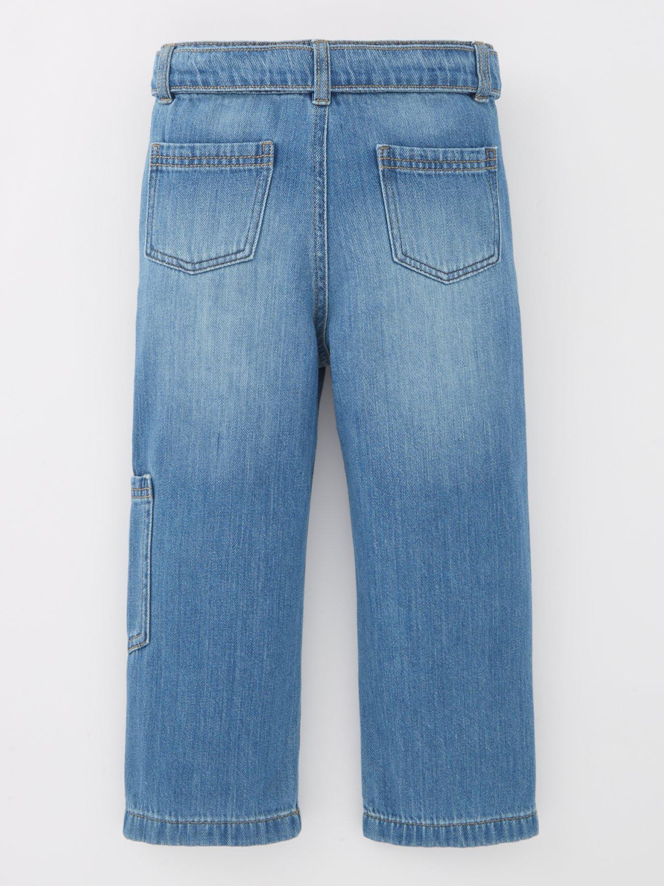 Mini V by Very Girls Wide Leg Denim Trouser - Blue | Very