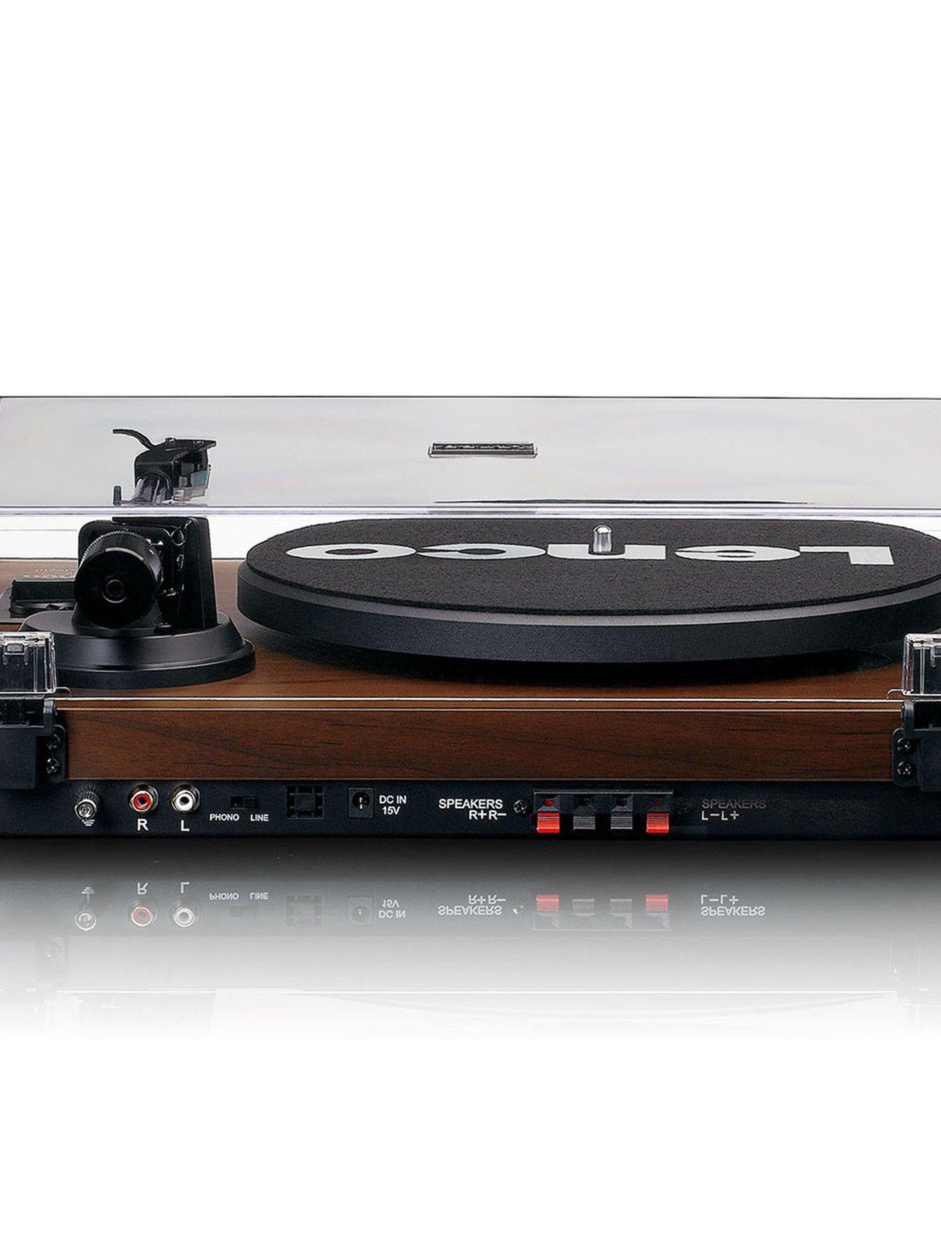Lenco LS-600WA Turntable with 2x 30W speakers, Bluetooth, AT-VM95E ...