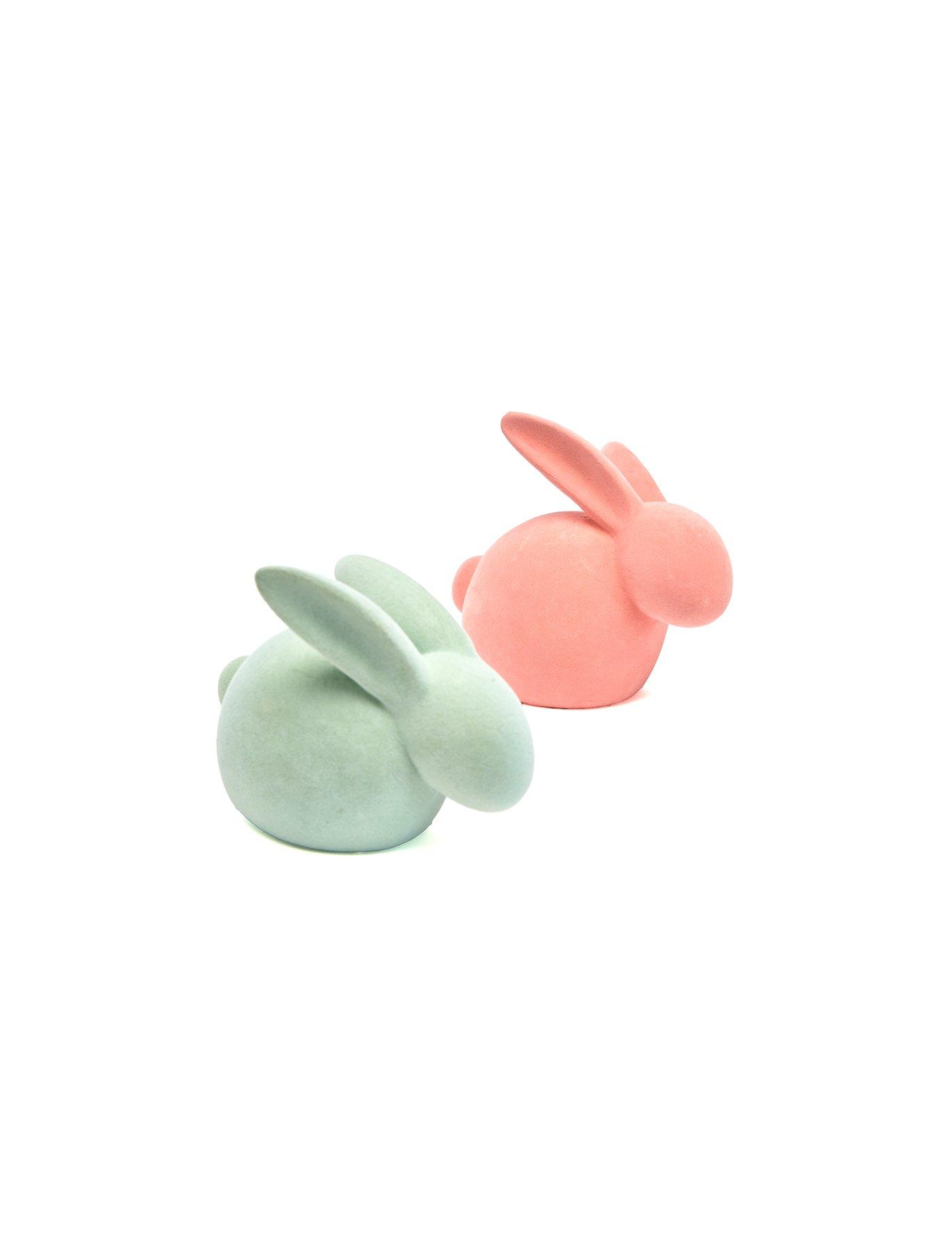 Very Home Set of 2 Flocked Spring/ Easter Rabbit Decorations | very.co.uk