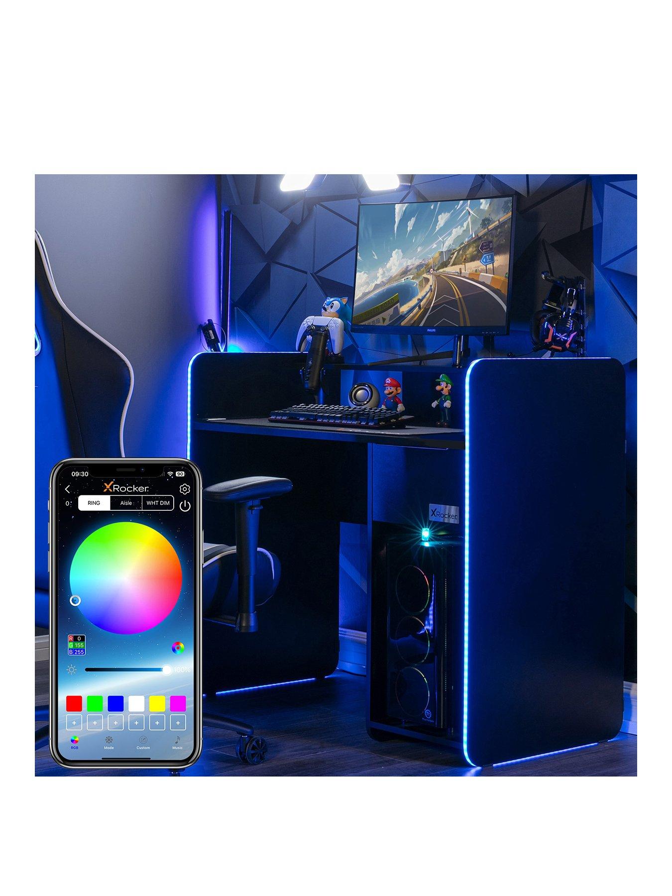 X Rocker Xrocker Electra Desk With Neo Motion App Lighting Control And ...