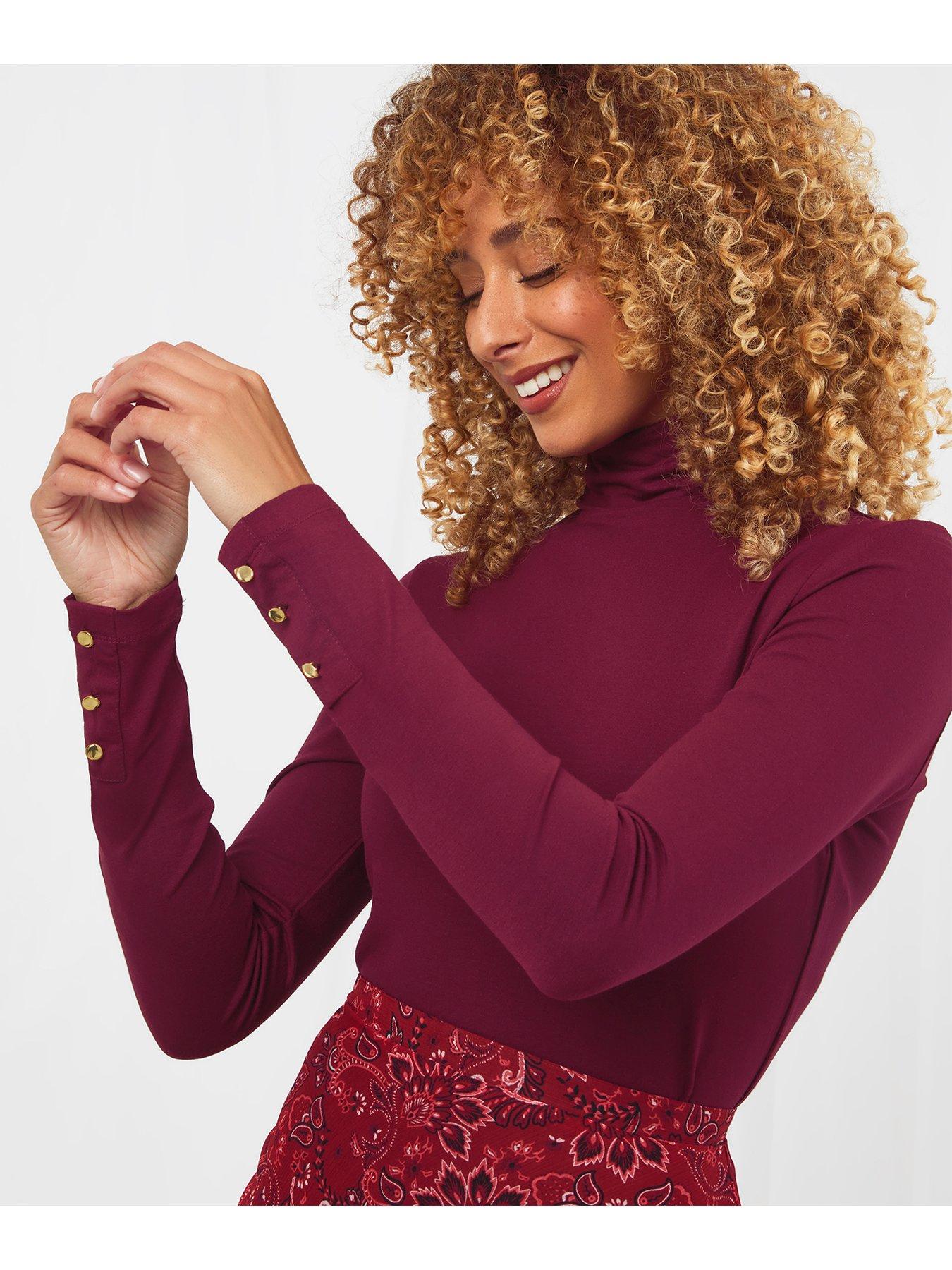 Joe Browns Roll Neck Top Jersey Purple Uk