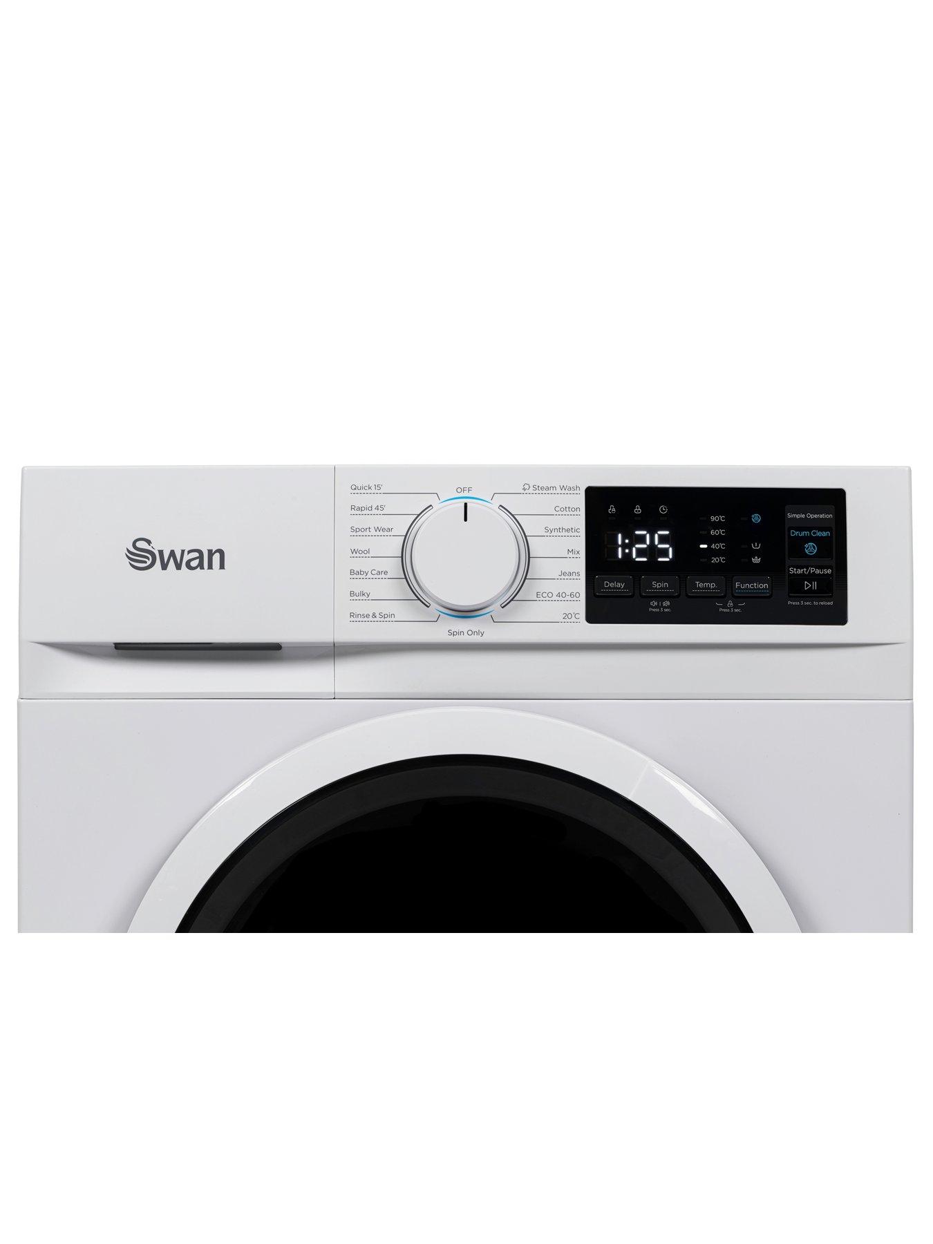 Swan SW75120W 8kg Load, 1400 Spin Freestanding Washing Machine - White ...