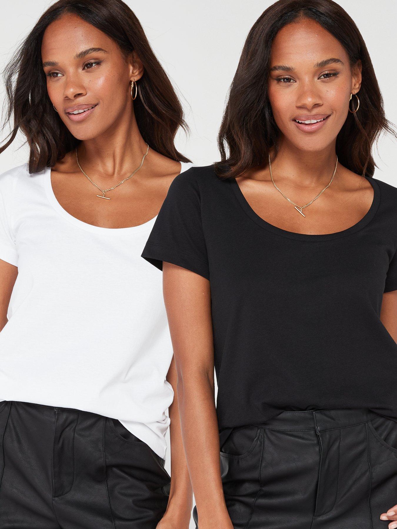 Everyday 2 Pack Essential Scoop Neck T-Shirt - Multi | Very