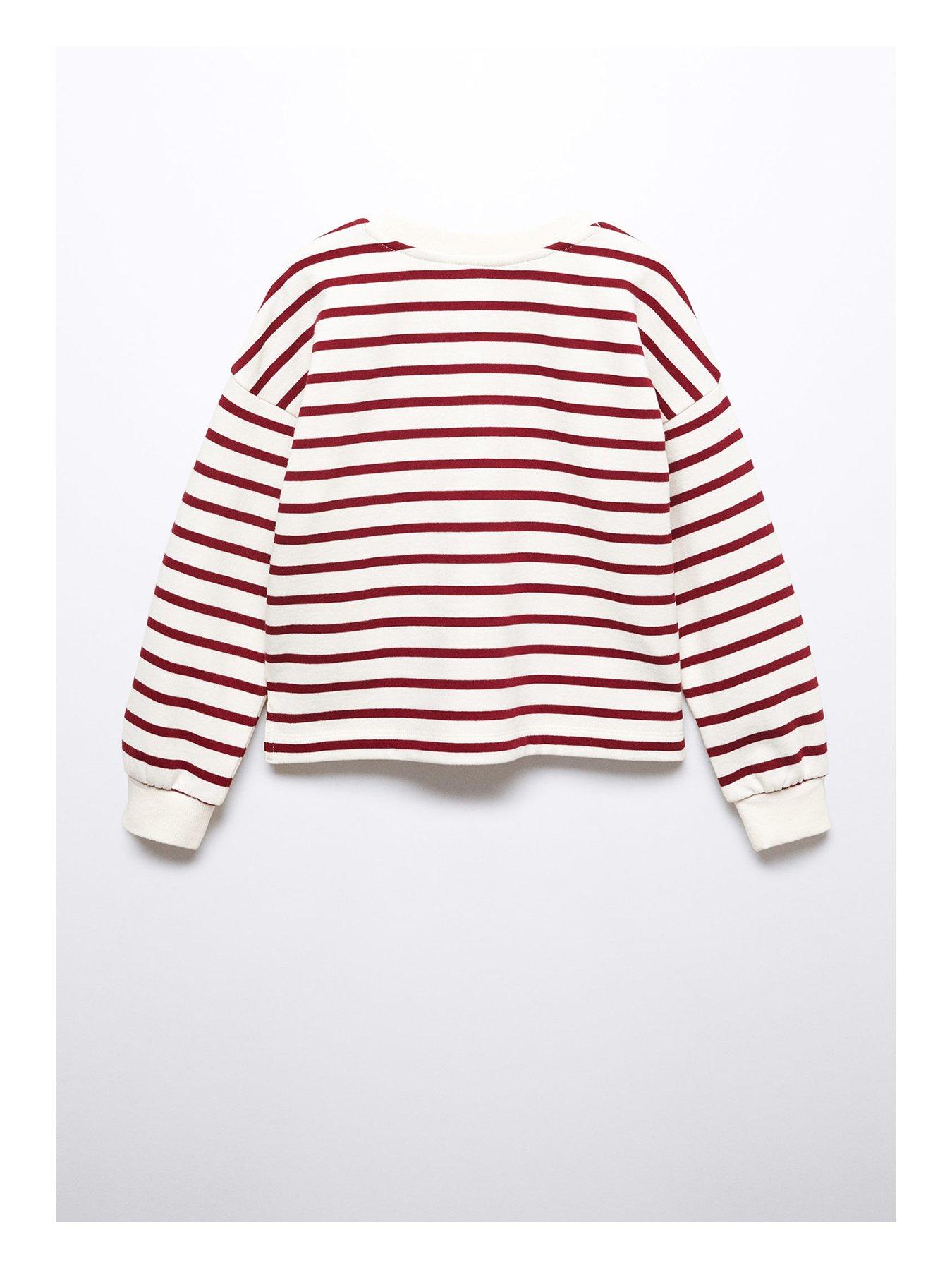 Mango Girls Oversized Striped Sweat - Red | Very.co.uk