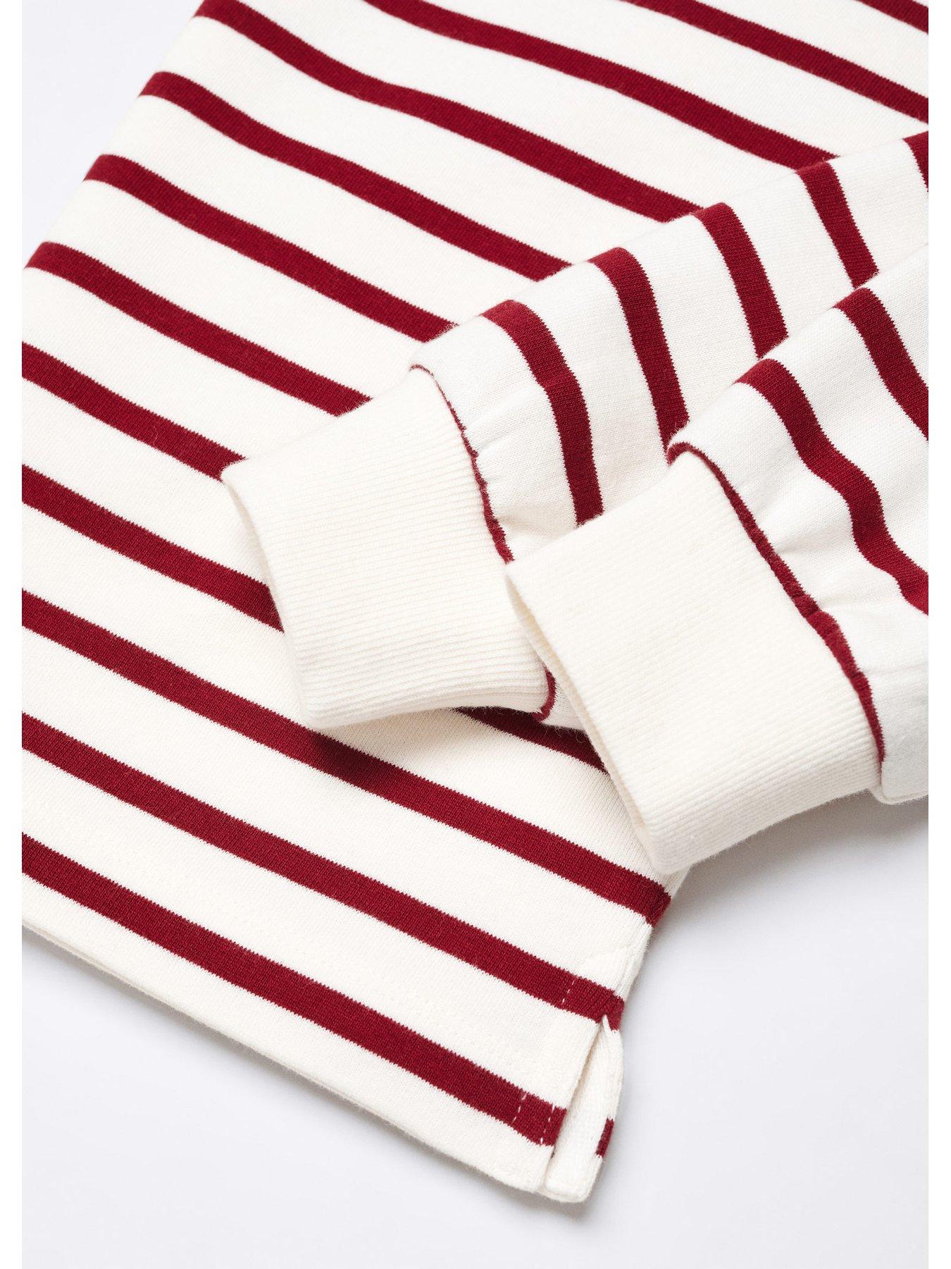 Mango Girls Oversized Striped Sweat - Red | Very.co.uk