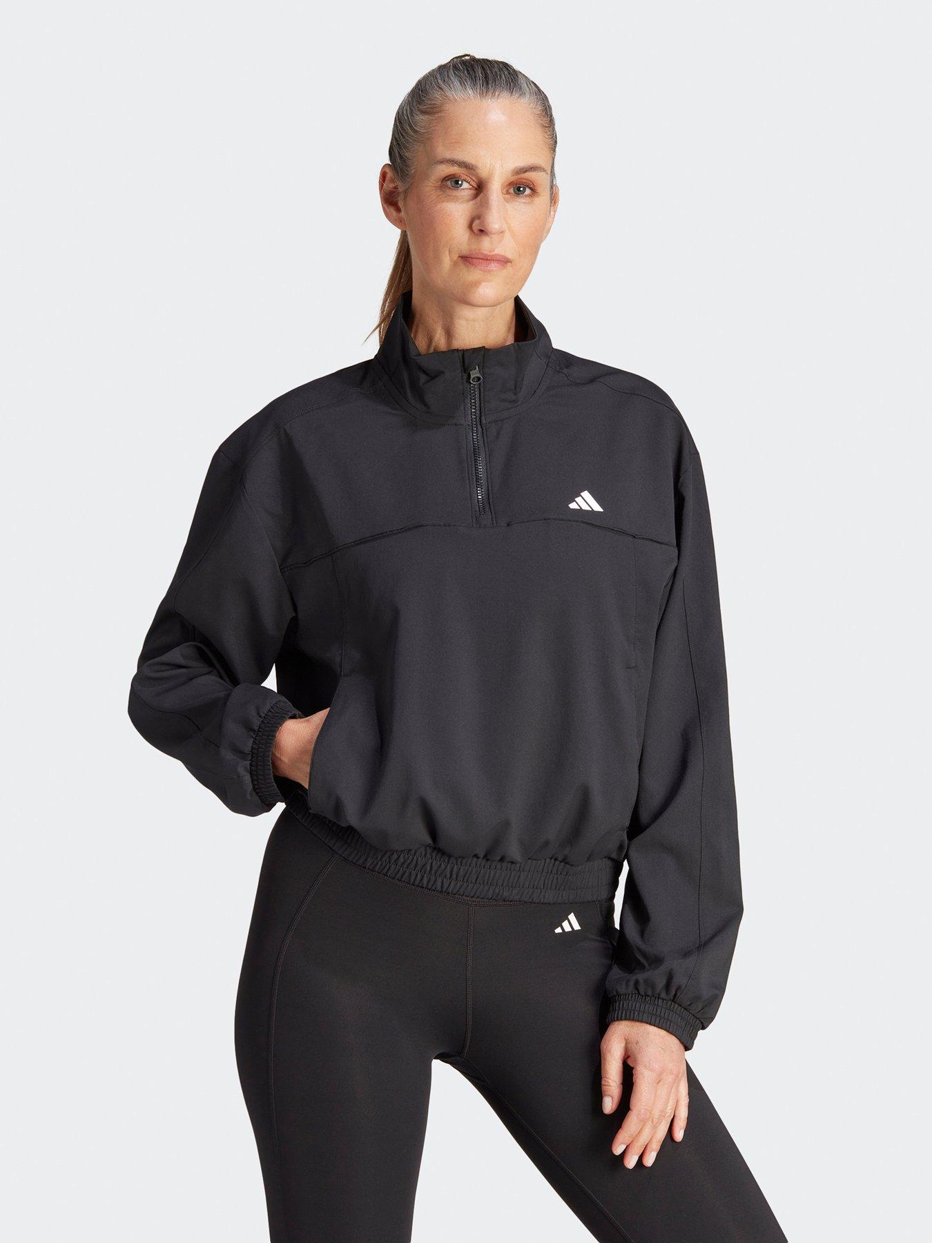 adidas Womens Train Essentials 1/4 Zip Track Top - Black | Very