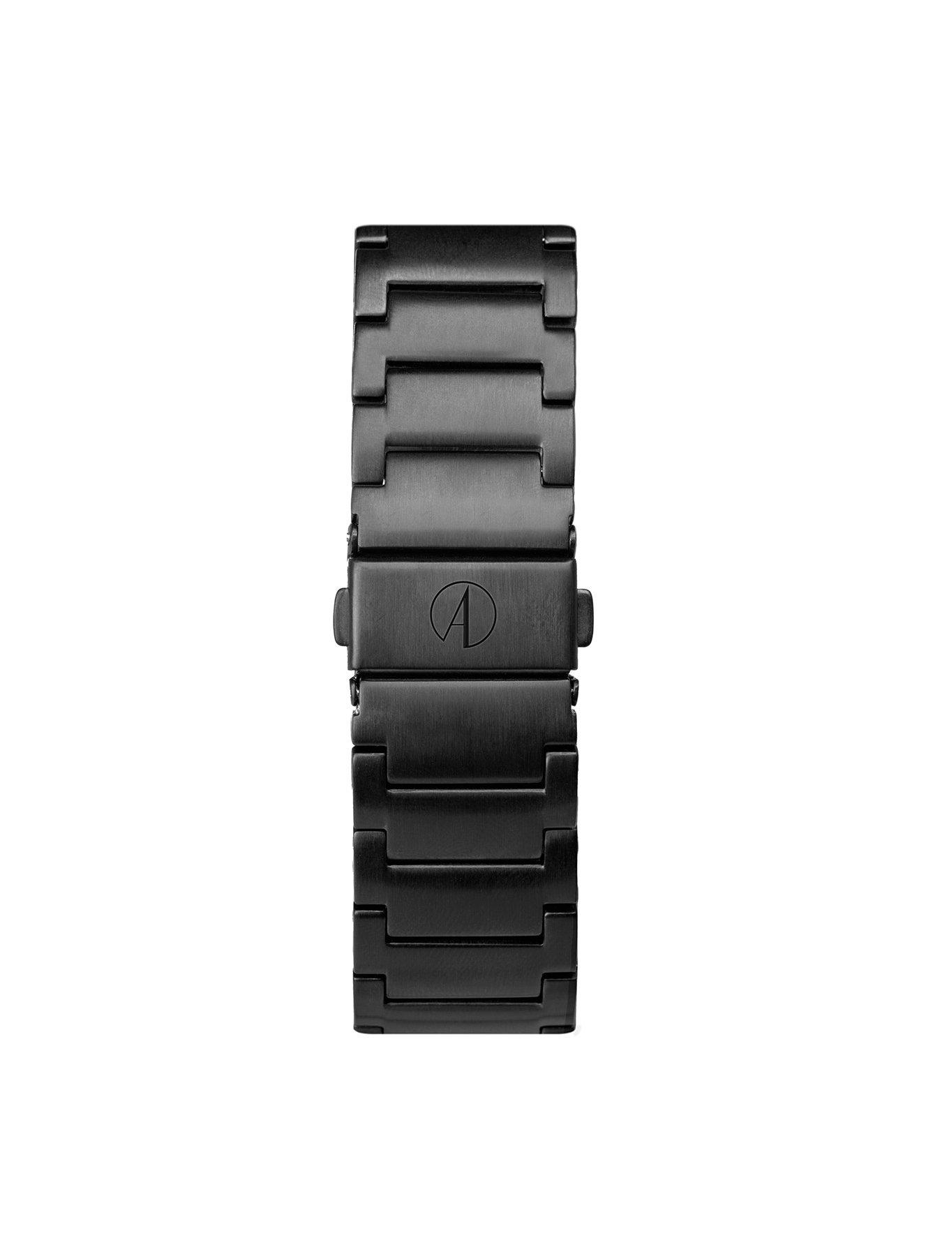 Men s Origin Skeleton Automatic Black Stainless Steel Bracelet 41mm Watch
