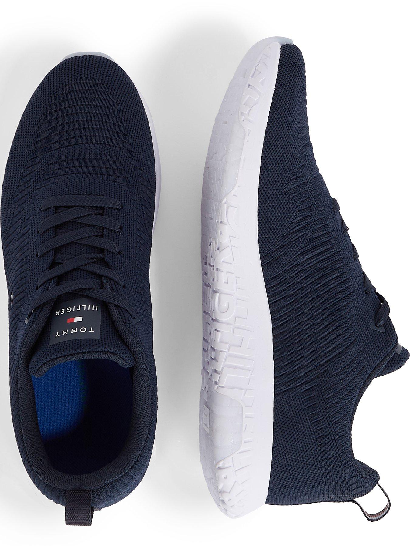 Tommy Hilfiger Corporate Knit Rib Runner Trainers - Navy | Very