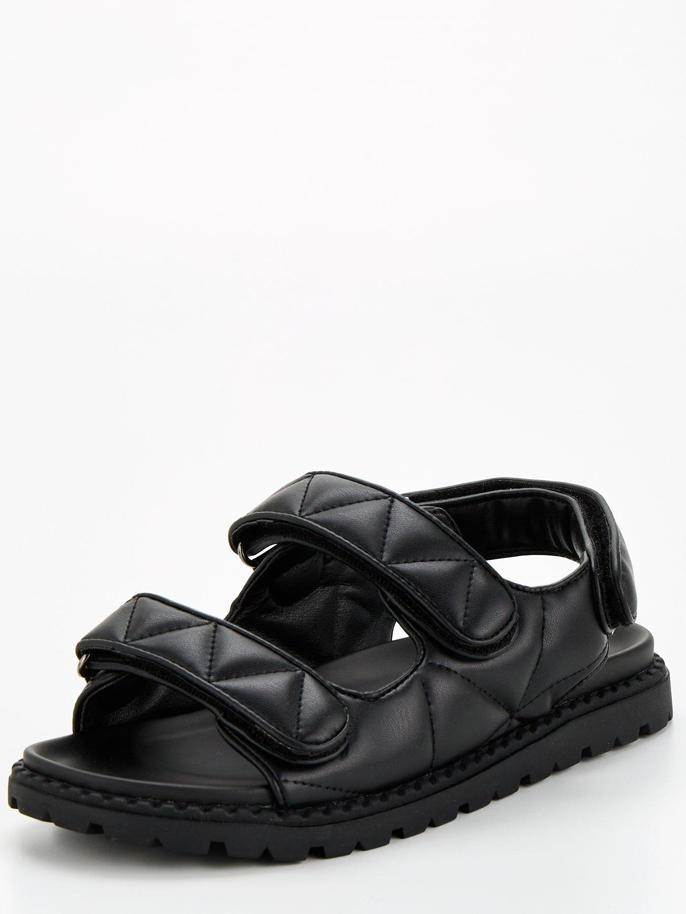 V by Very Chunky Quilted Sandal - Black | Very