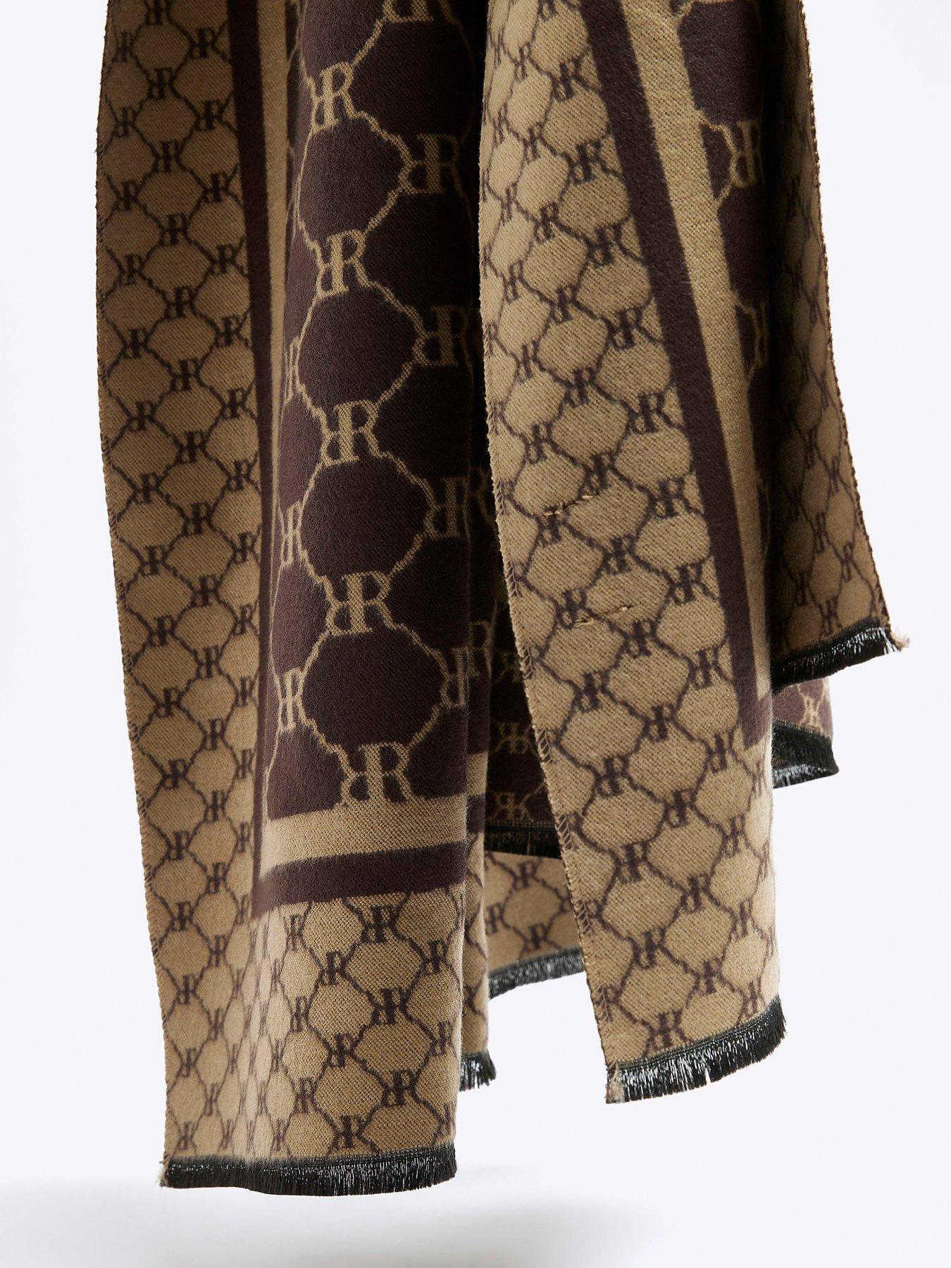 River Island Monogram Scarf - Brown | very.co.uk