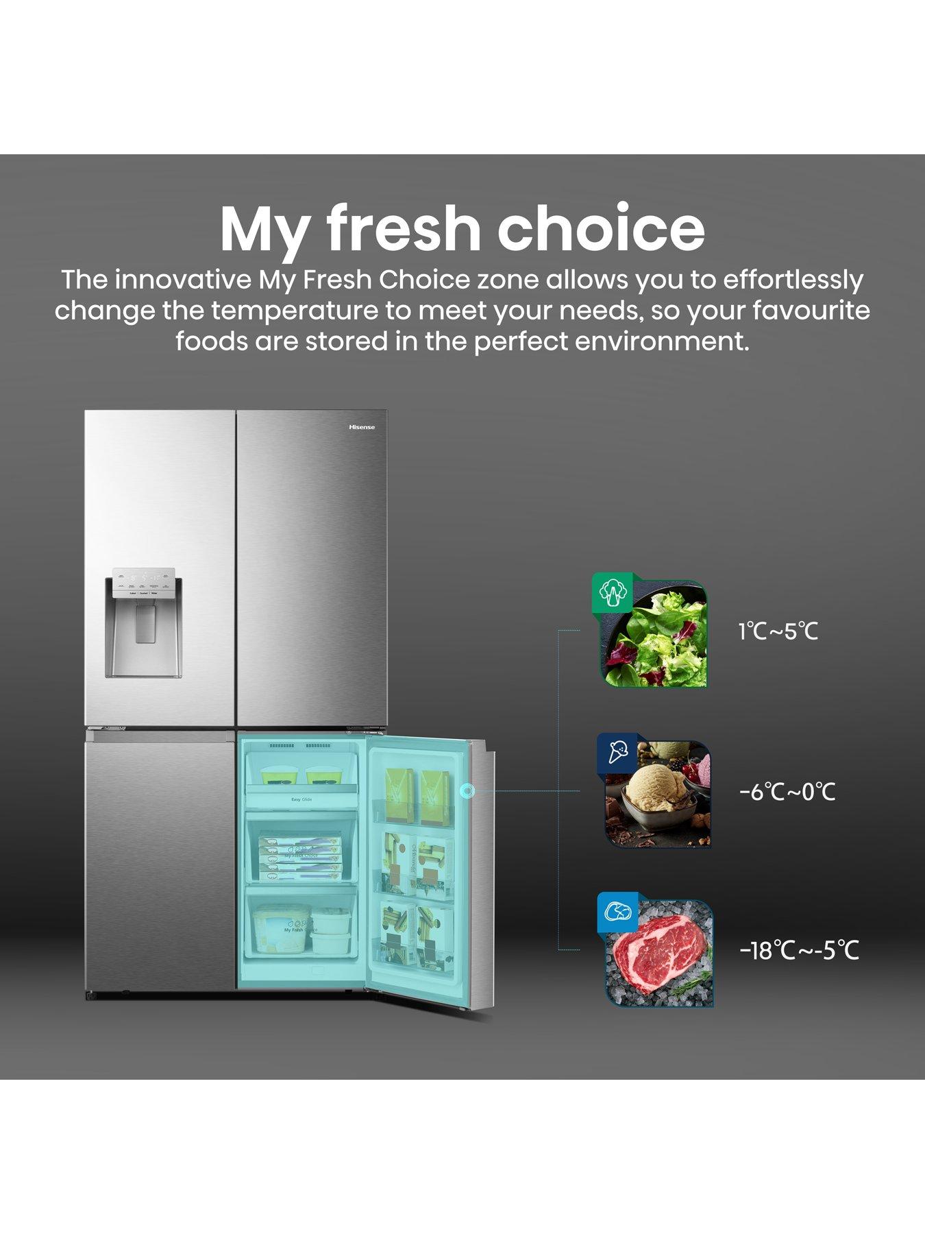 Hisense RQ760N4SASE Pureflat 90cm Cross Door, Water and Ice, American ...
