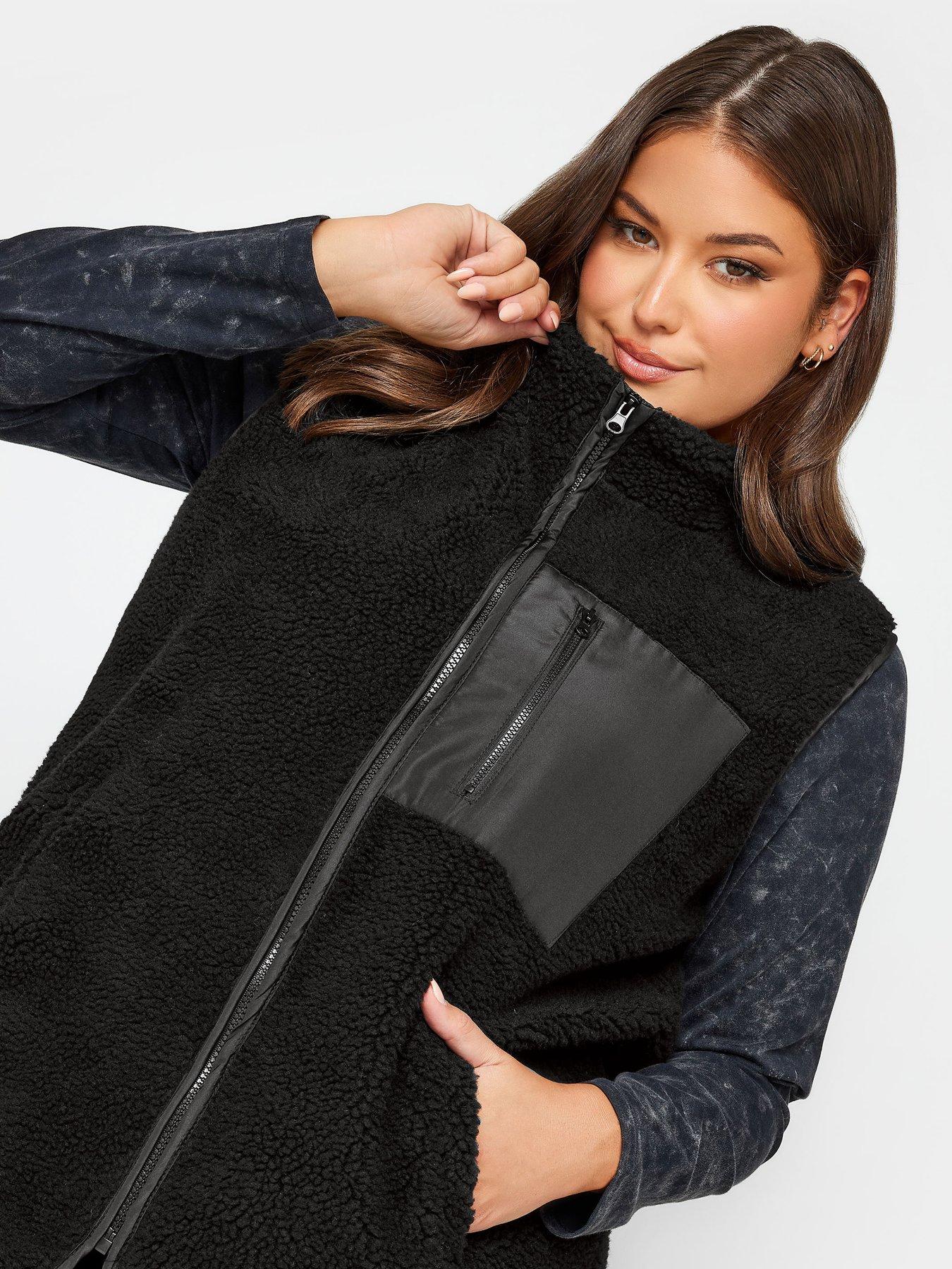 Yours Borg Nylon Pocket Gilet Black Uk