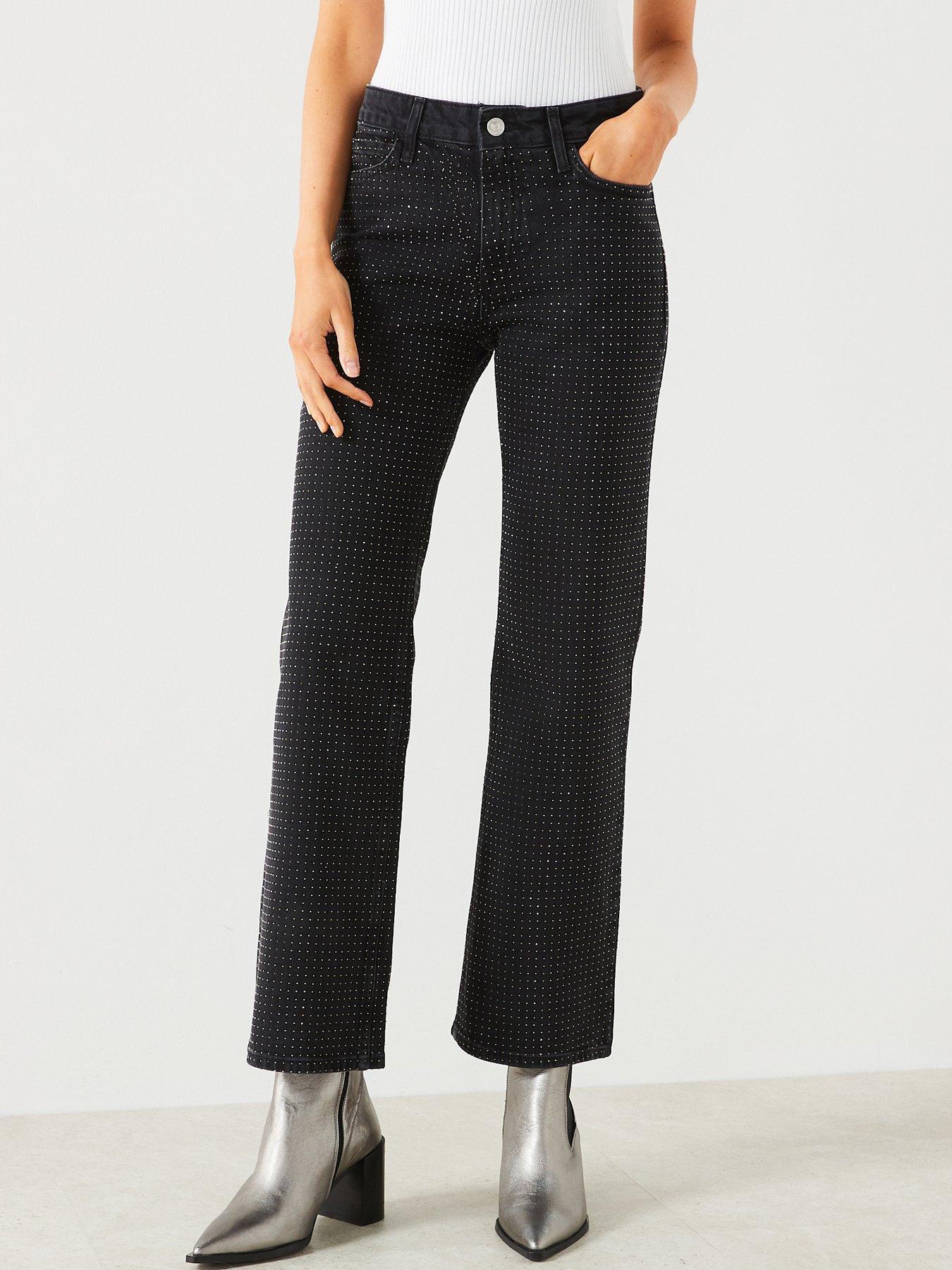 Mango Straight Jeans With Rhinestone Detail | Very