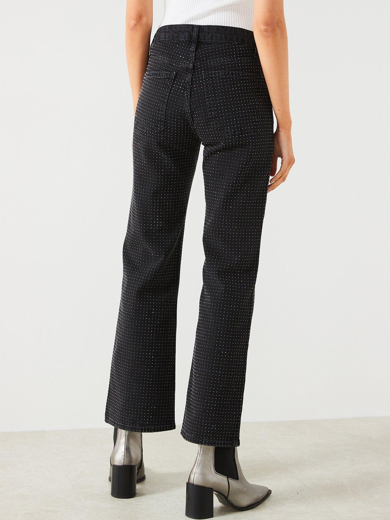 Mango Straight Jeans With Rhinestone Detail | Very