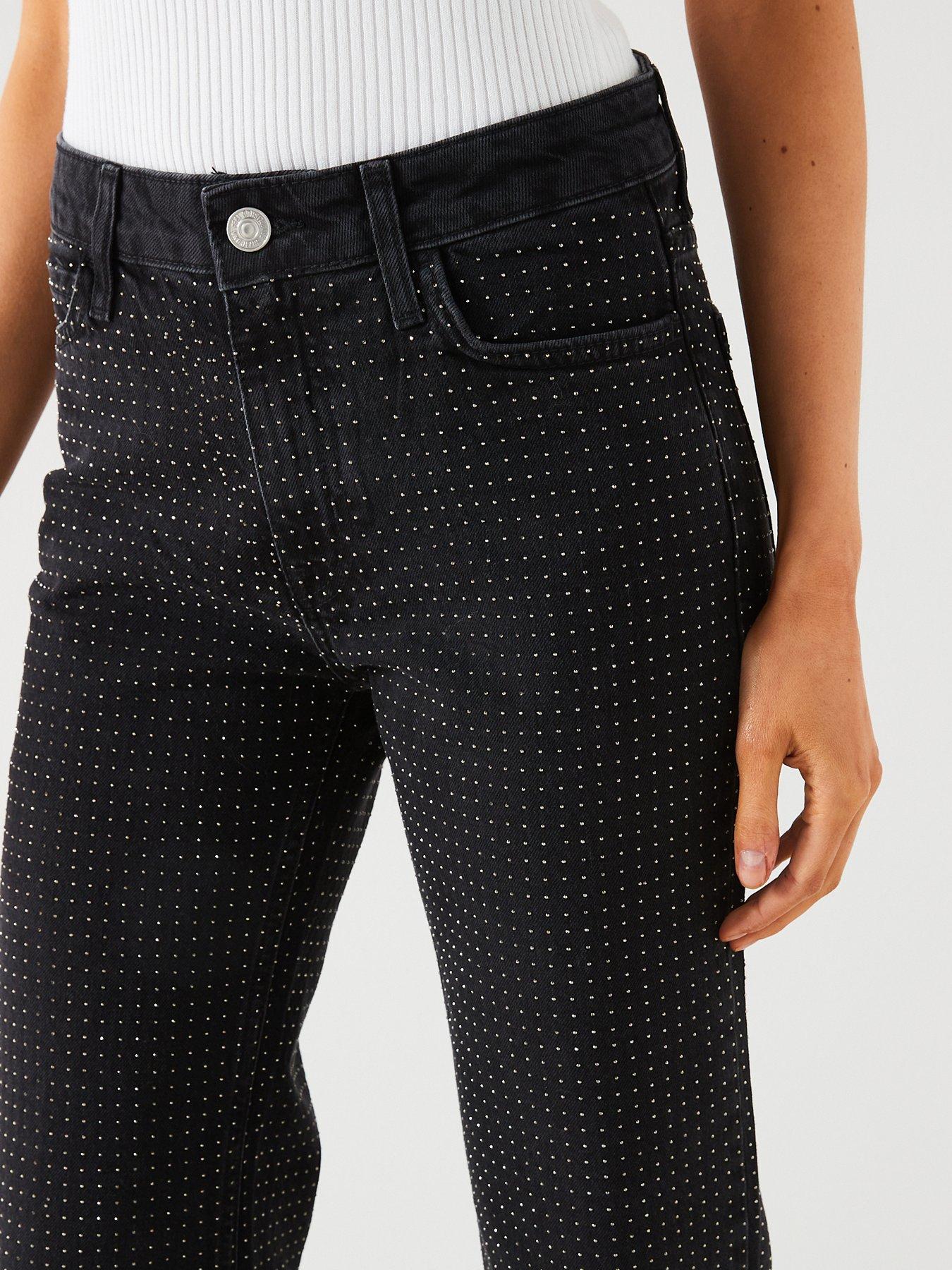 Mango Straight Jeans With Rhinestone Detail | Very