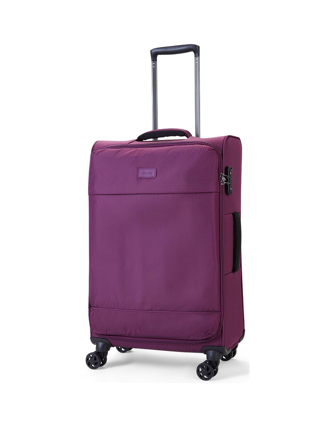 Rock Luggage Paris 8 Wheel Softshell Lightweight Medium Suitcase With ...