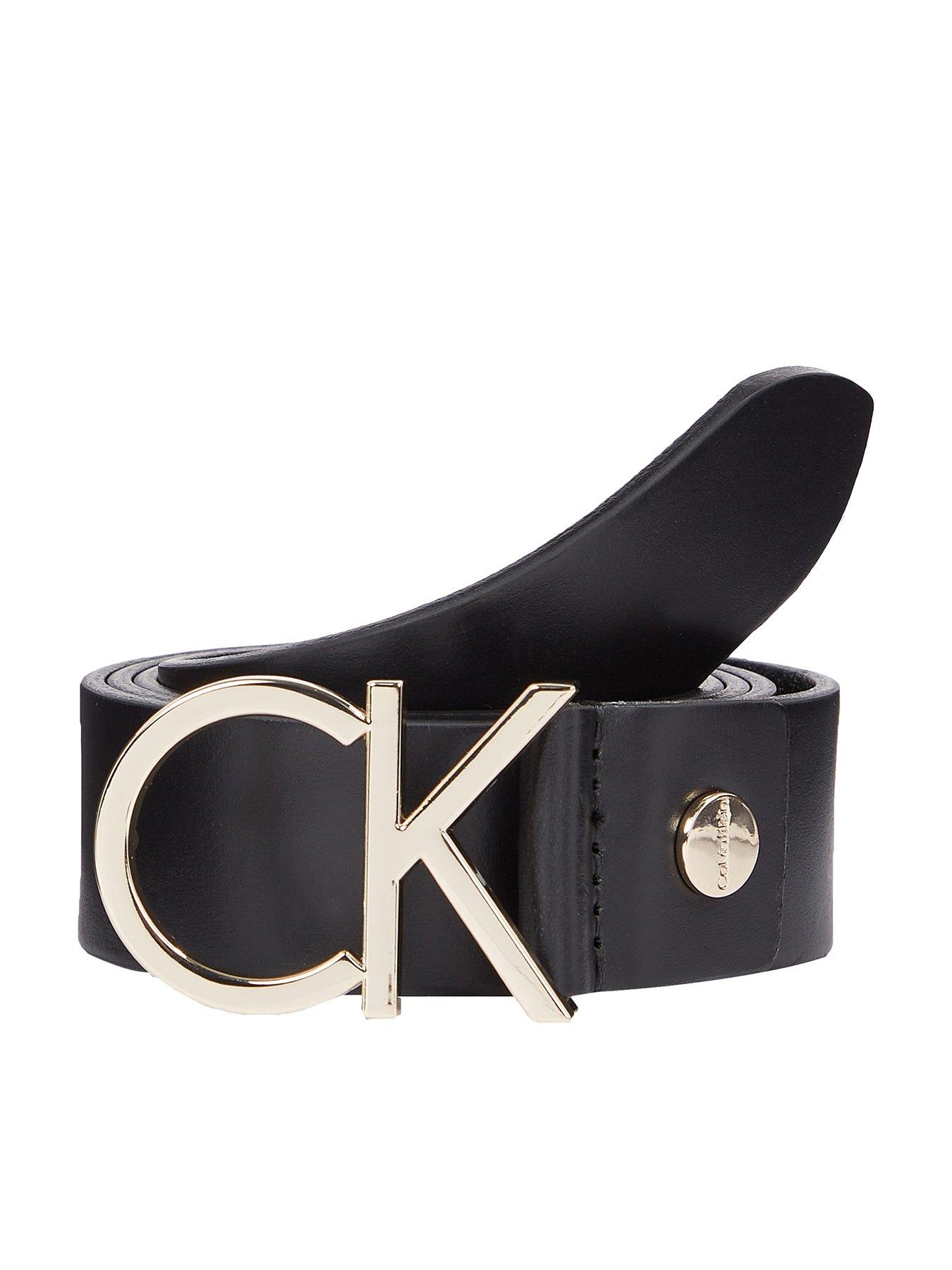 Calvin Klein Ck Gold Logo Belt Black Very