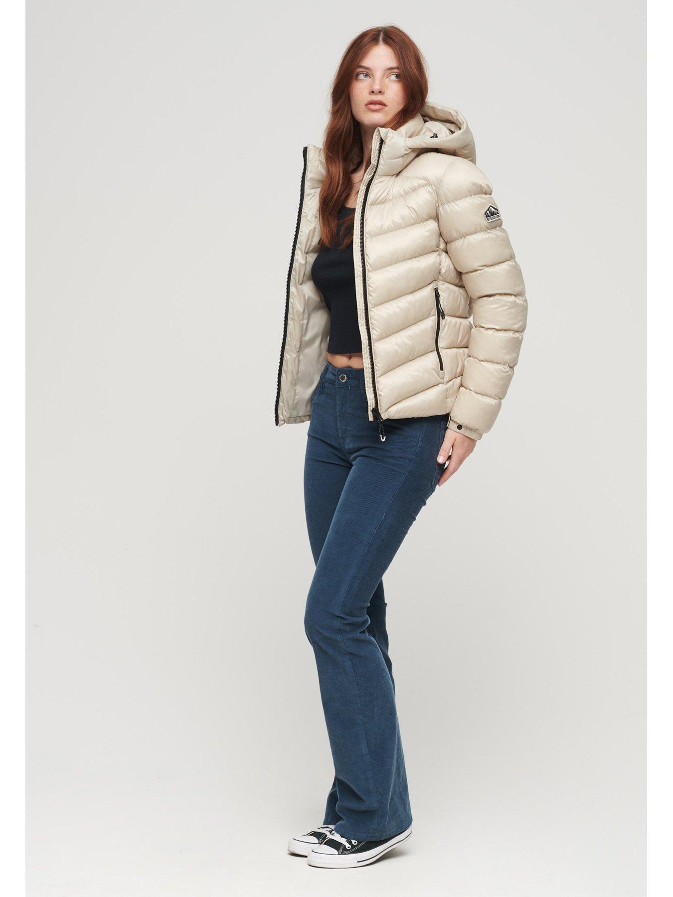 Superdry Hooded Fuji Padded Jacket - Beige | Very