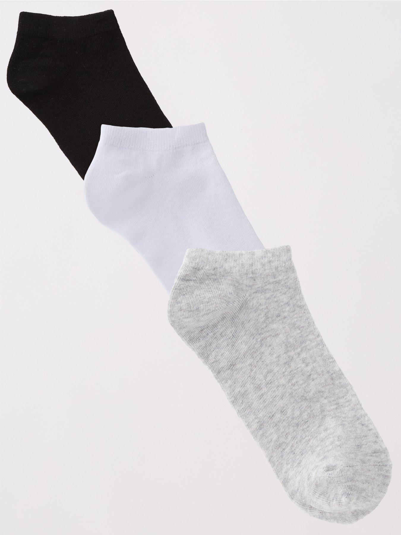 Everyday Trainer Liner Socks (3 Pack) - Mono | Very