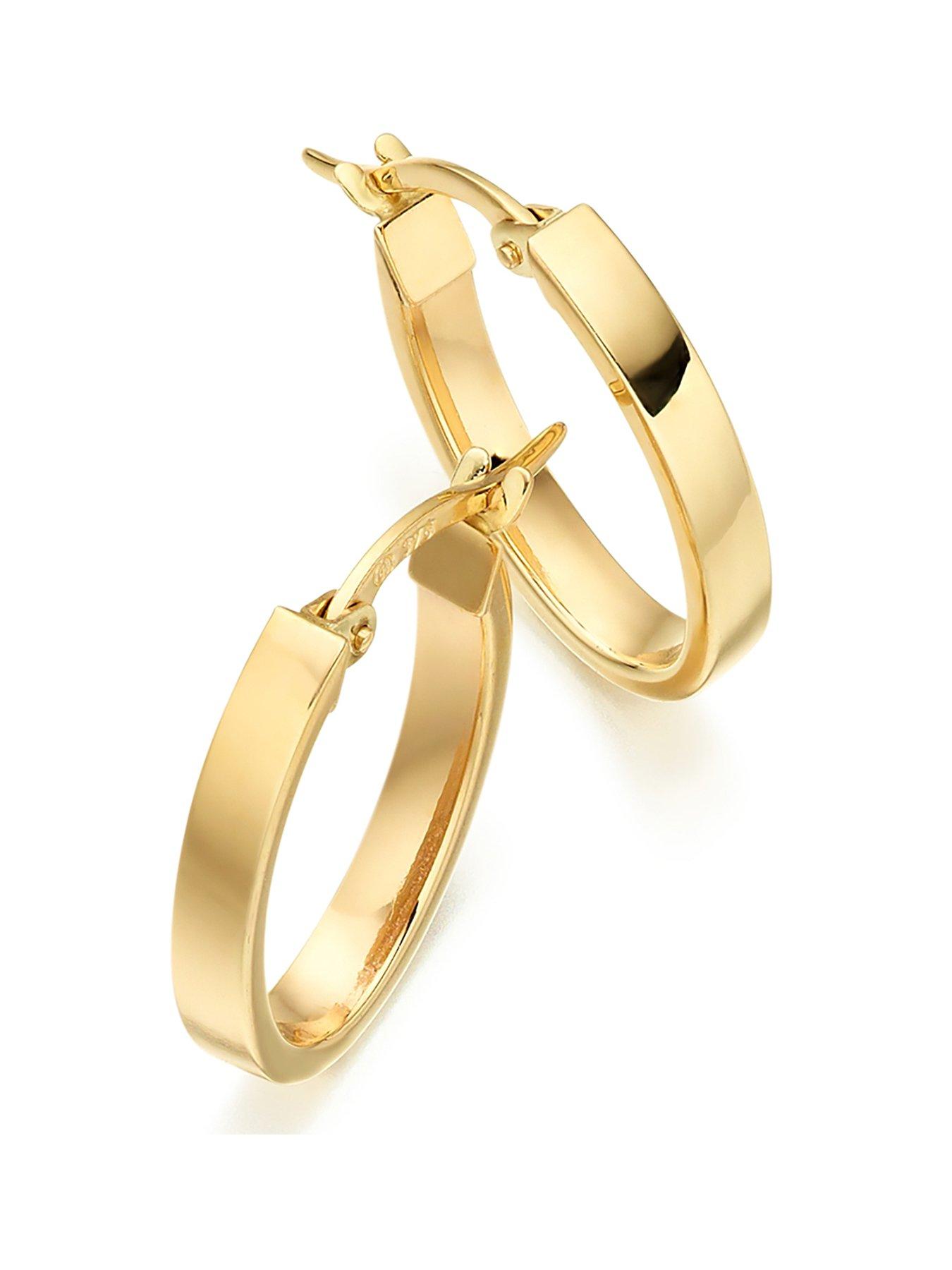 Beaverbrooks 9ct Gold Hoop Earrings | Very