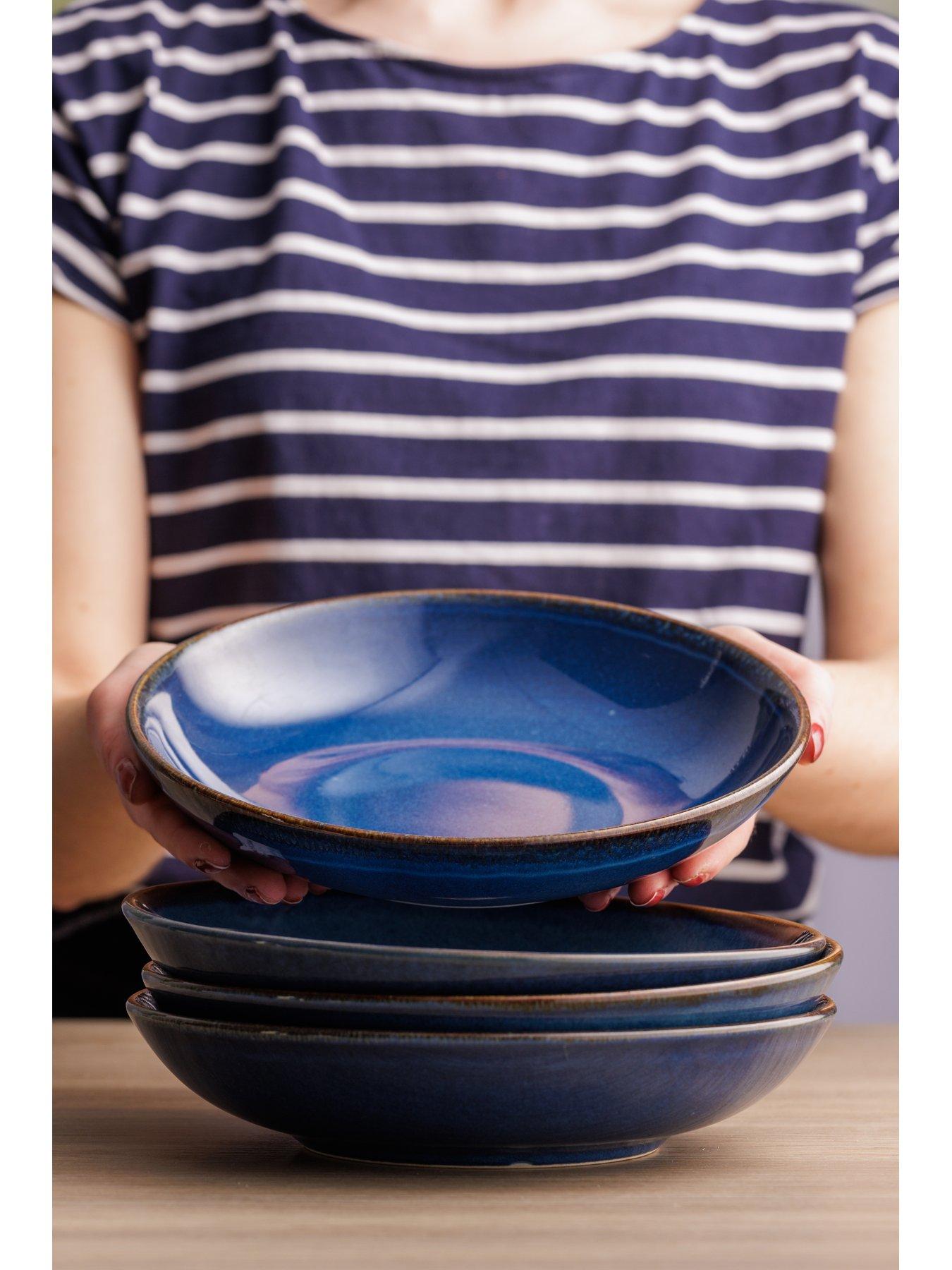 Mason Cash Reactive Blue Set Of 4 Pasta Bowls | Very