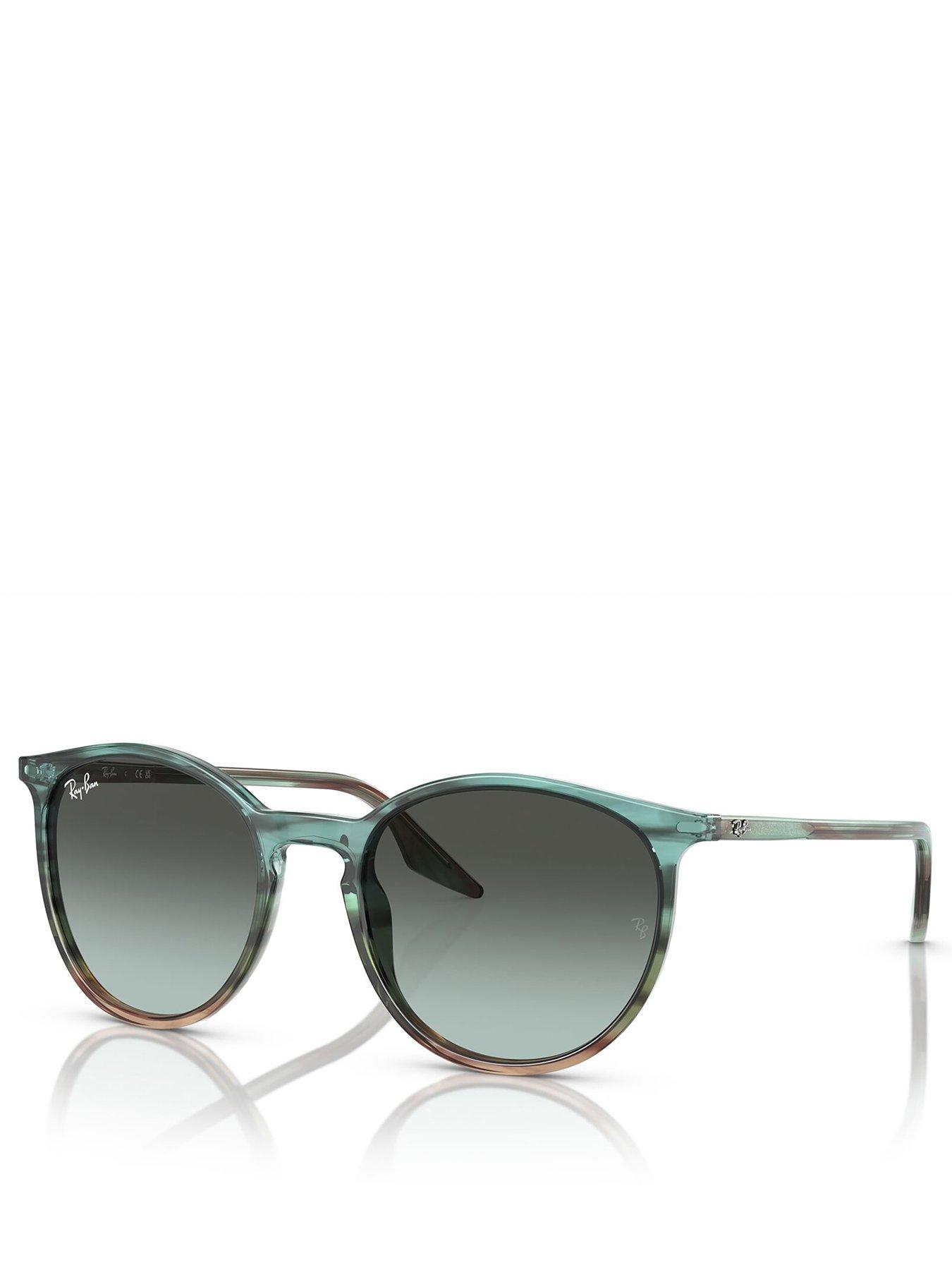 Ray-Ban Ray Ban Rounded Sunglasses - Striped Blu Gradient Green | Very
