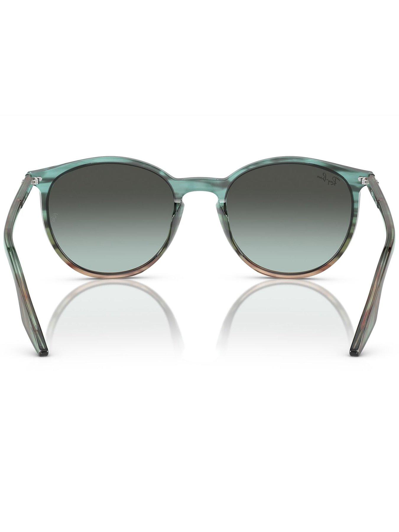 Ray-Ban Ray Ban Rounded Sunglasses - Striped Blu Gradient Green | Very