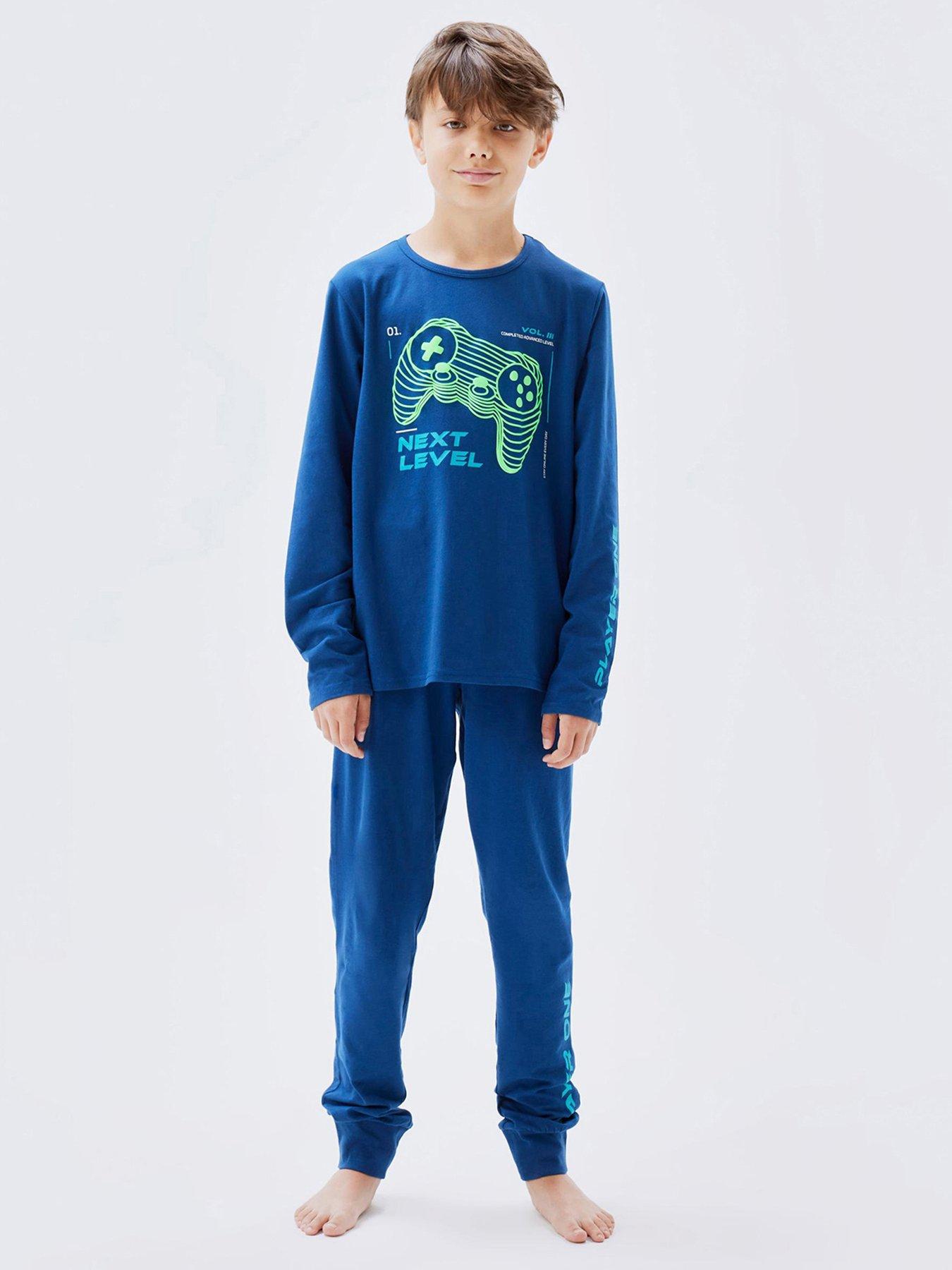Name It Boys Gaming Pyjamas - Navy Peony | very.co.uk
