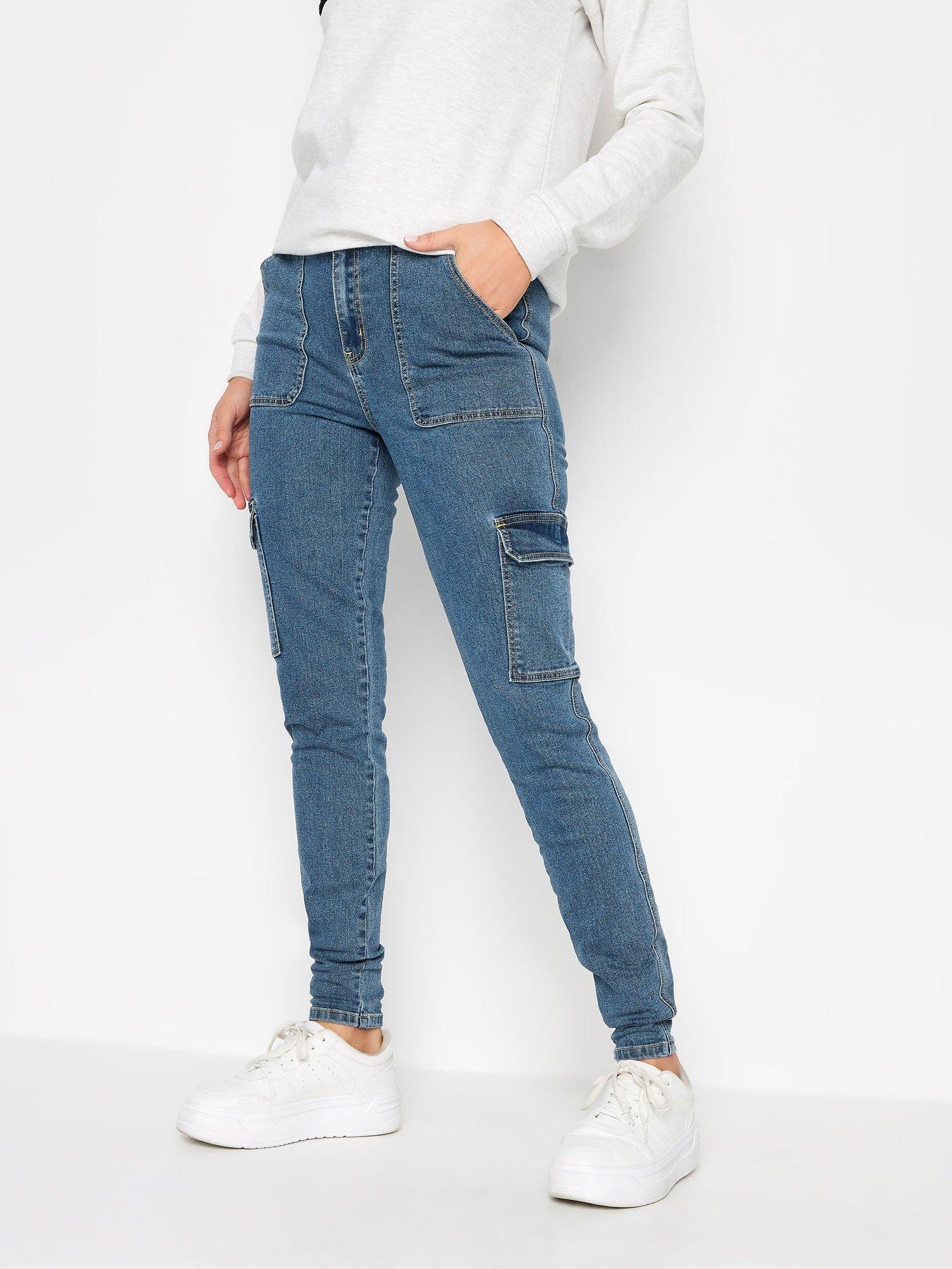 Long Tall Sally Mid Wash Blue Cargo Stretch Skinny Jean | Very
